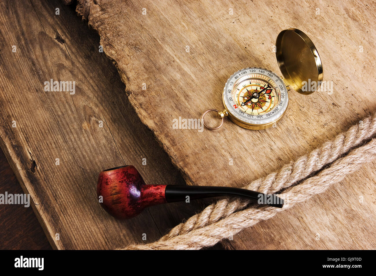Old compass on board hi-res stock photography and images - Alamy