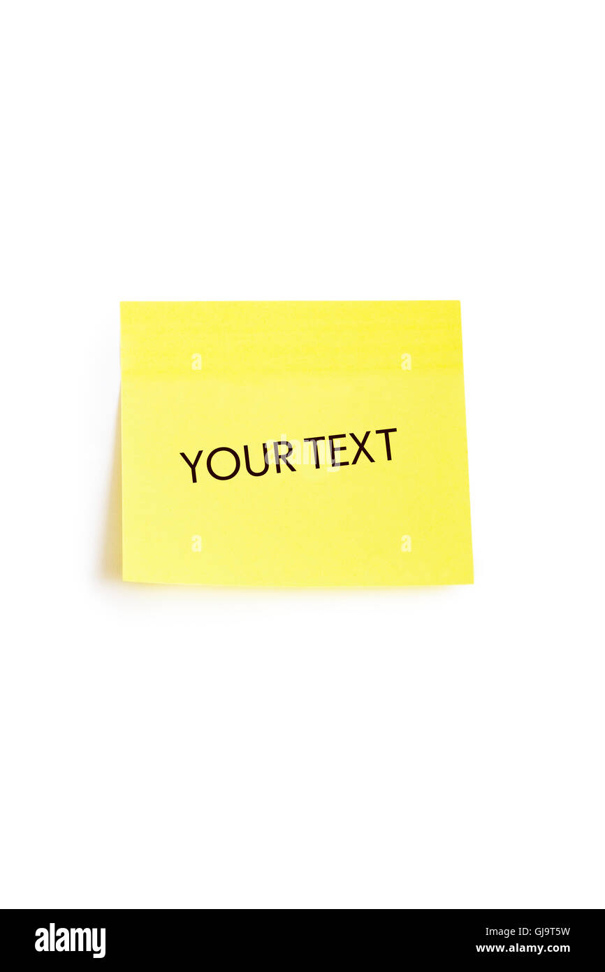 Yellow sticky note Stock Photo - Alamy