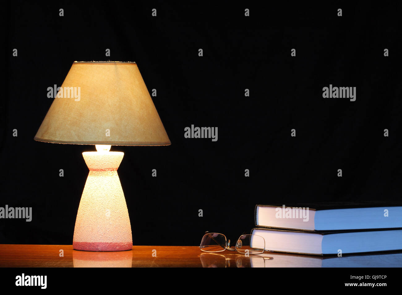 Lamp And Books Stock Photo - Alamy