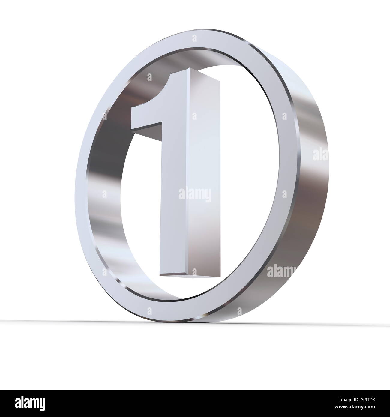Shiny Circle - Number 1 Stock Photo - Alamy