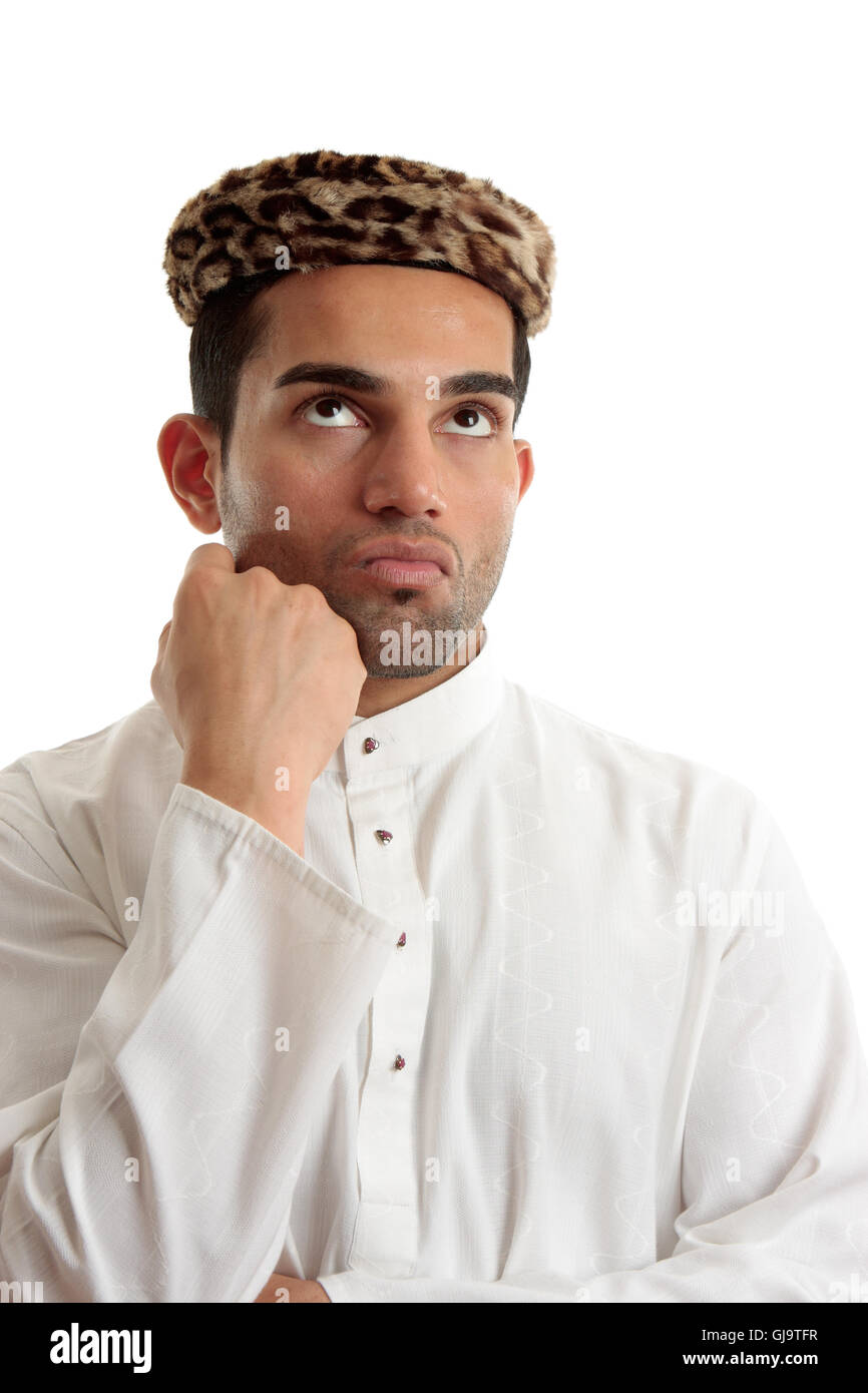 Ethnic man thinking brainstorming Stock Photo - Alamy