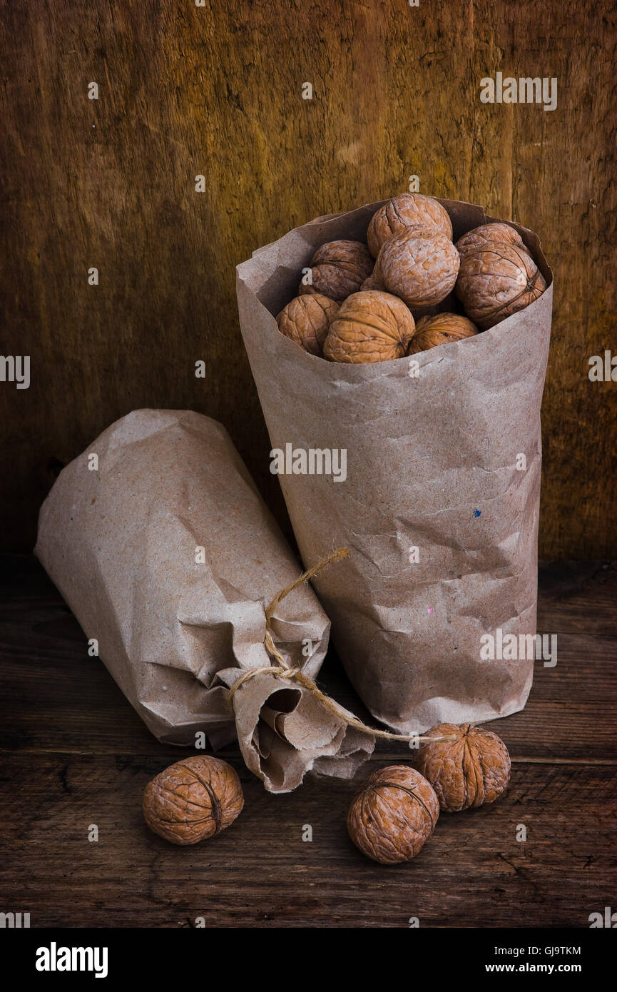 Nuts in paper bags Stock Photo - Alamy
