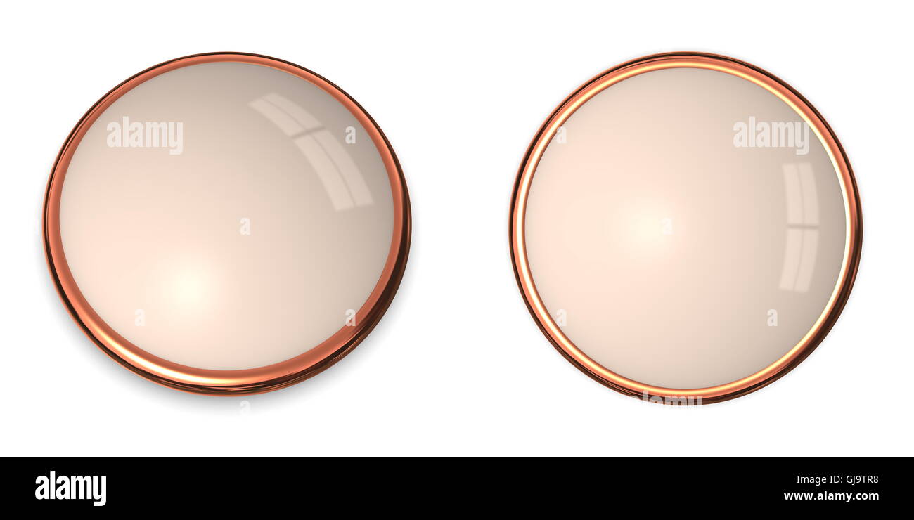 3D Button Bronze Copper Stock Photo - Alamy