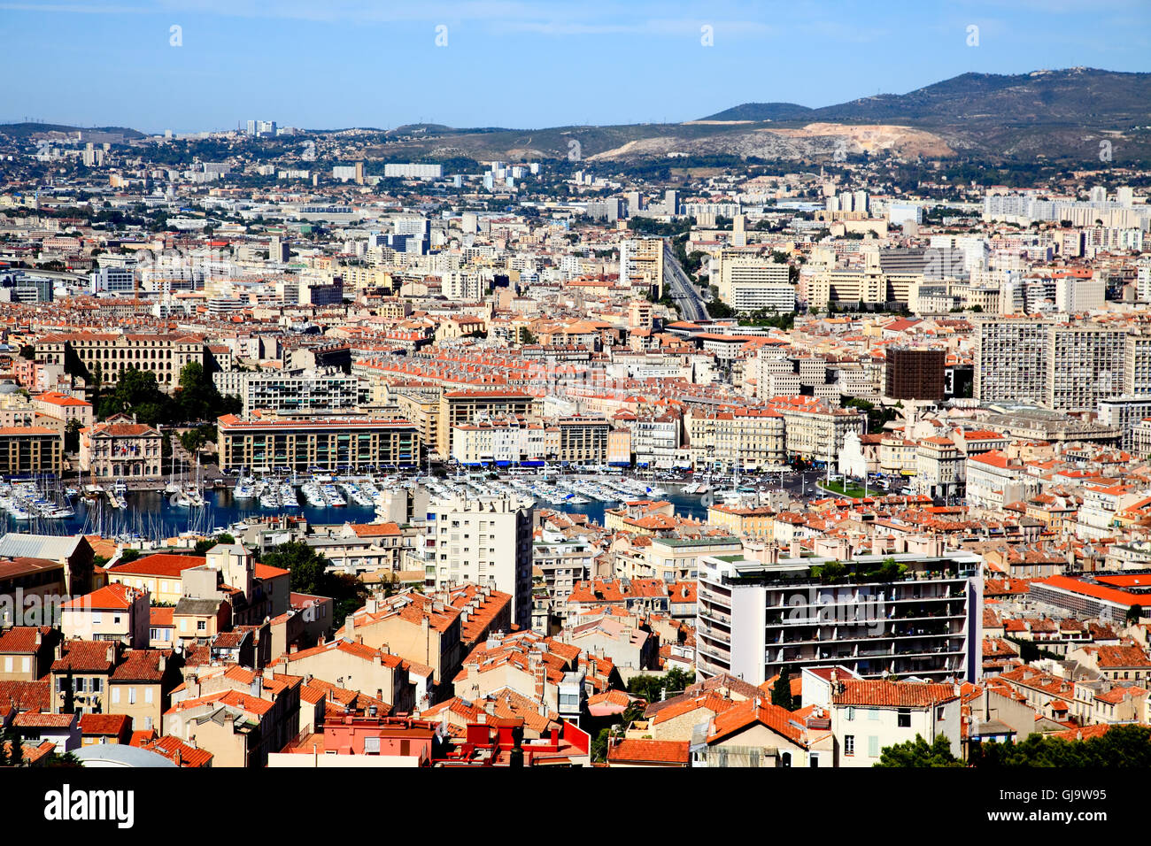 Aerial view of Marseille City Stock Photo - Alamy