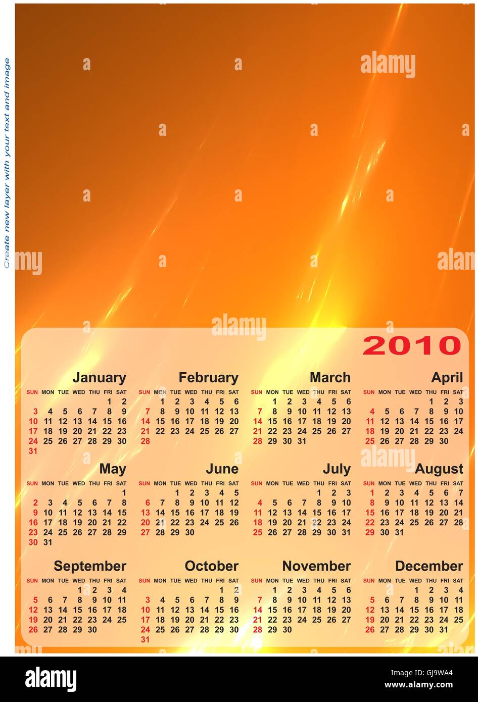 2010 calendar hi-res stock photography and images - Alamy