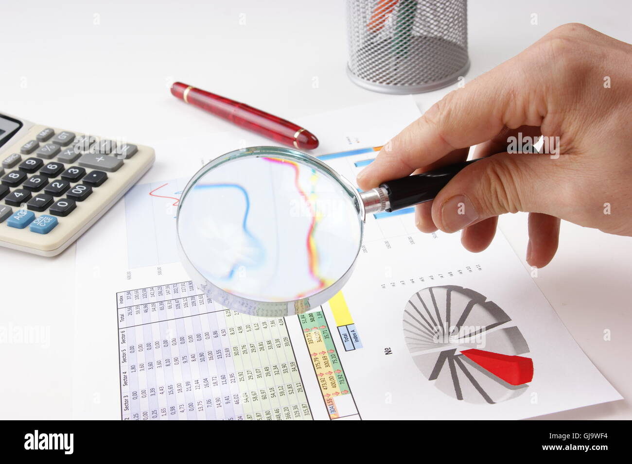 Graphs tables and documents Stock Photo - Alamy