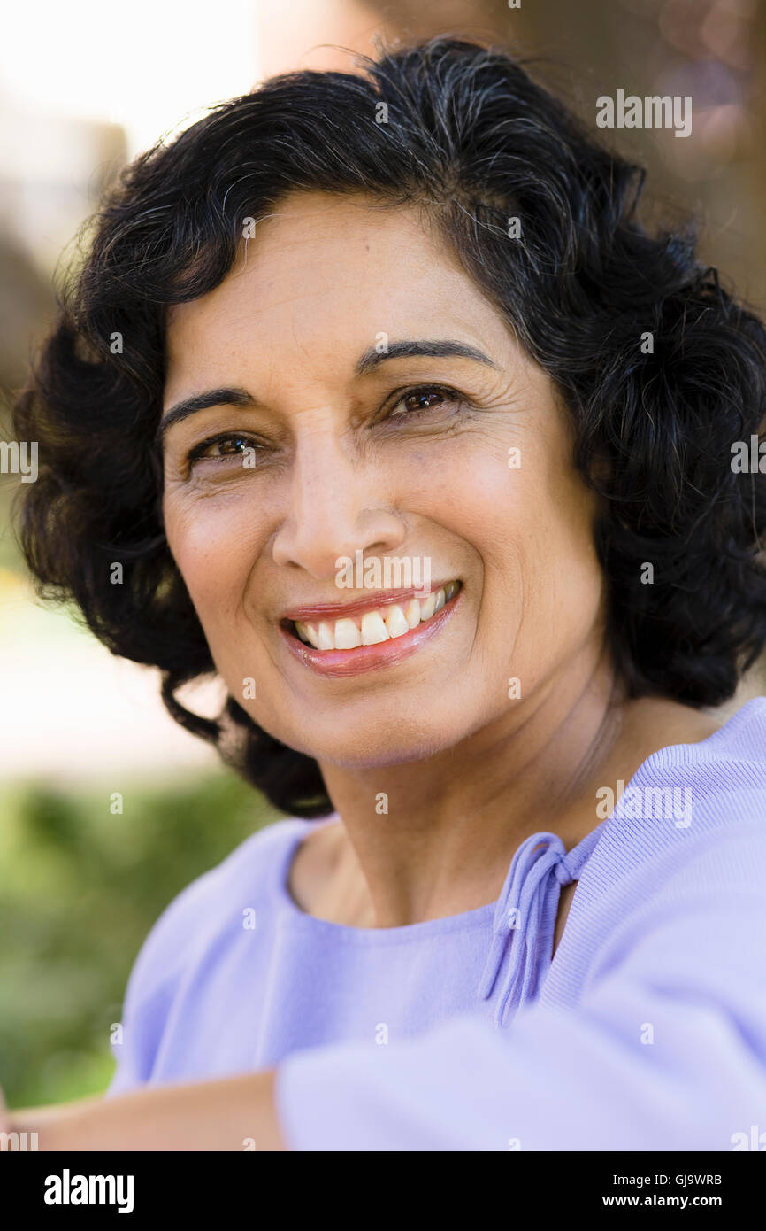 Smiling Indian Woman Stock Photo - Alamy