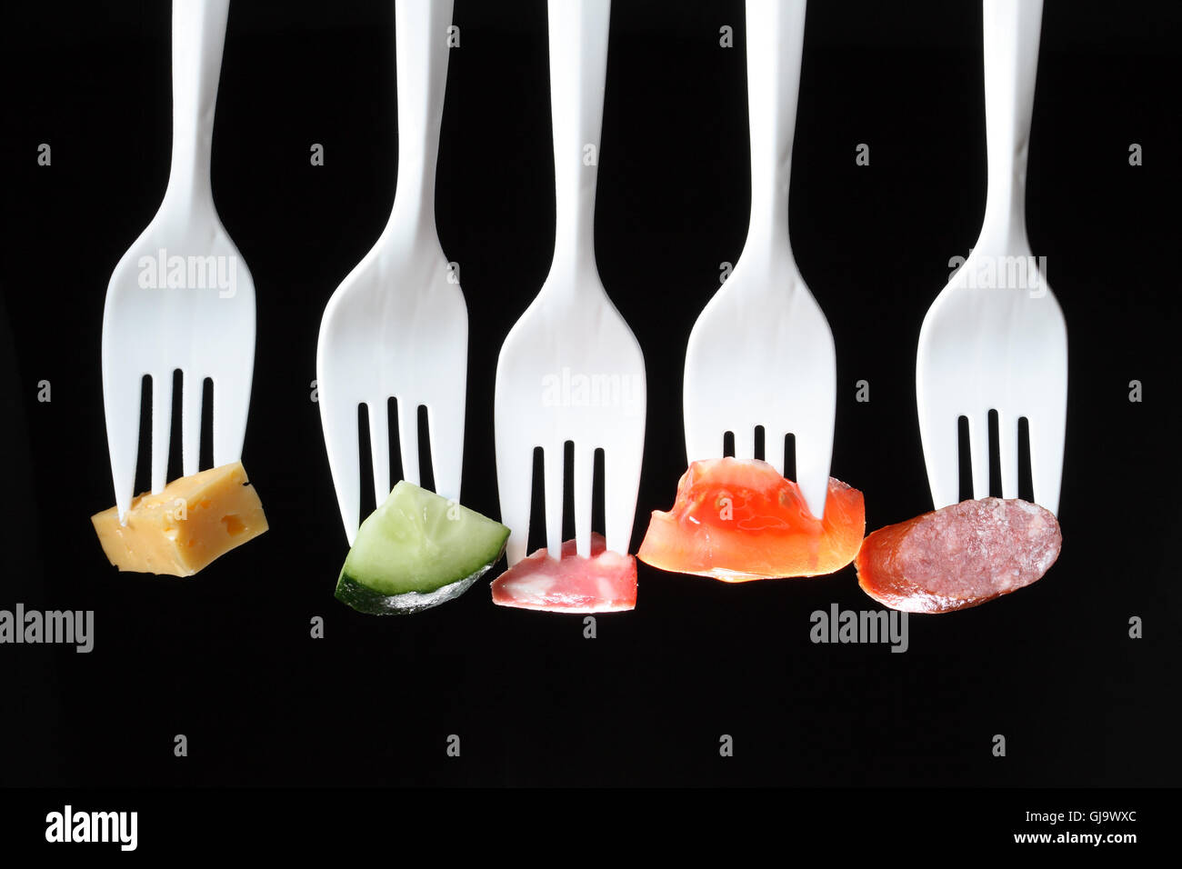 Forks With Food Stock Photo - Alamy