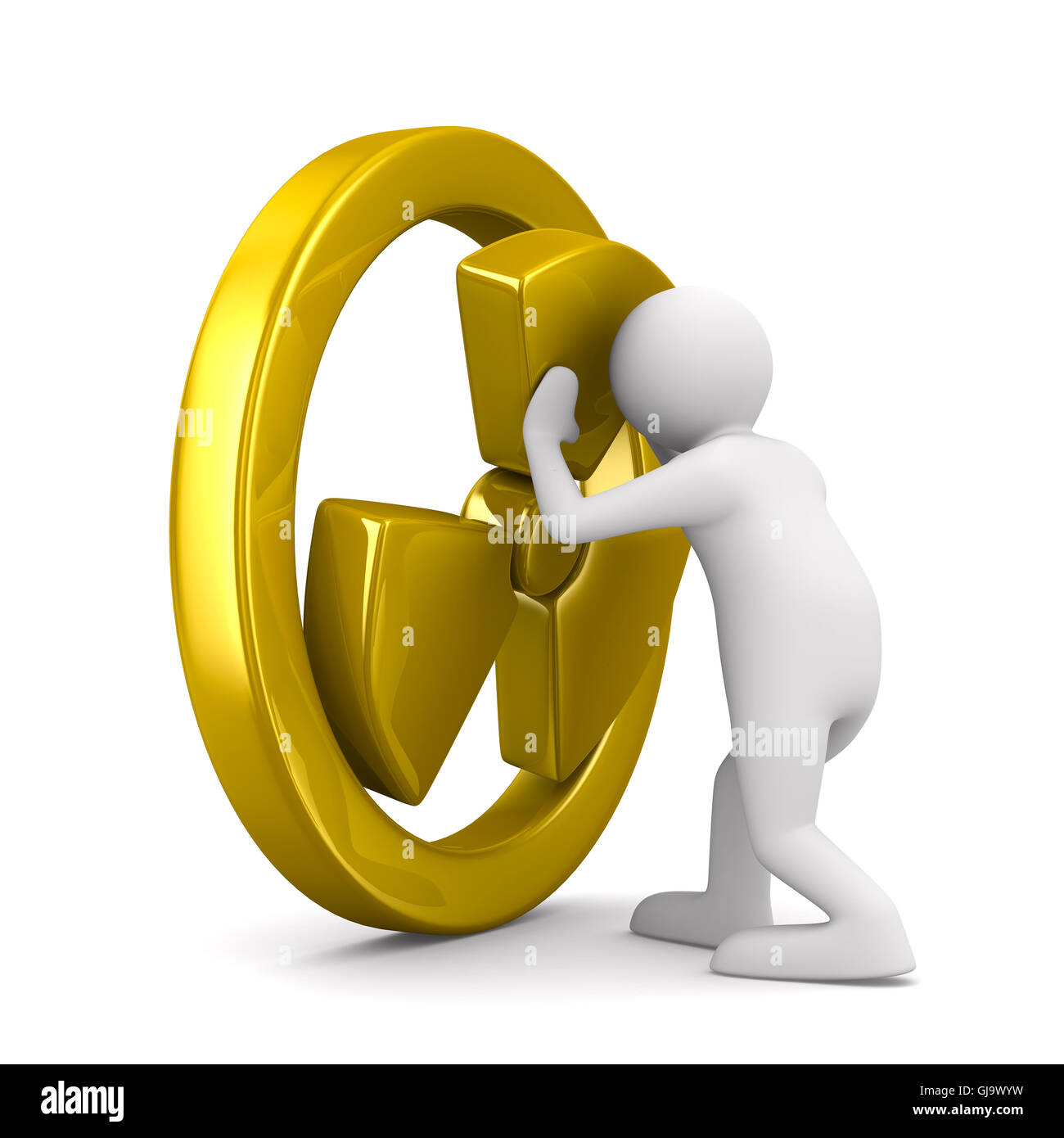 Radiation sign on yellow background Cut Out Stock Images & Pictures - Alamy