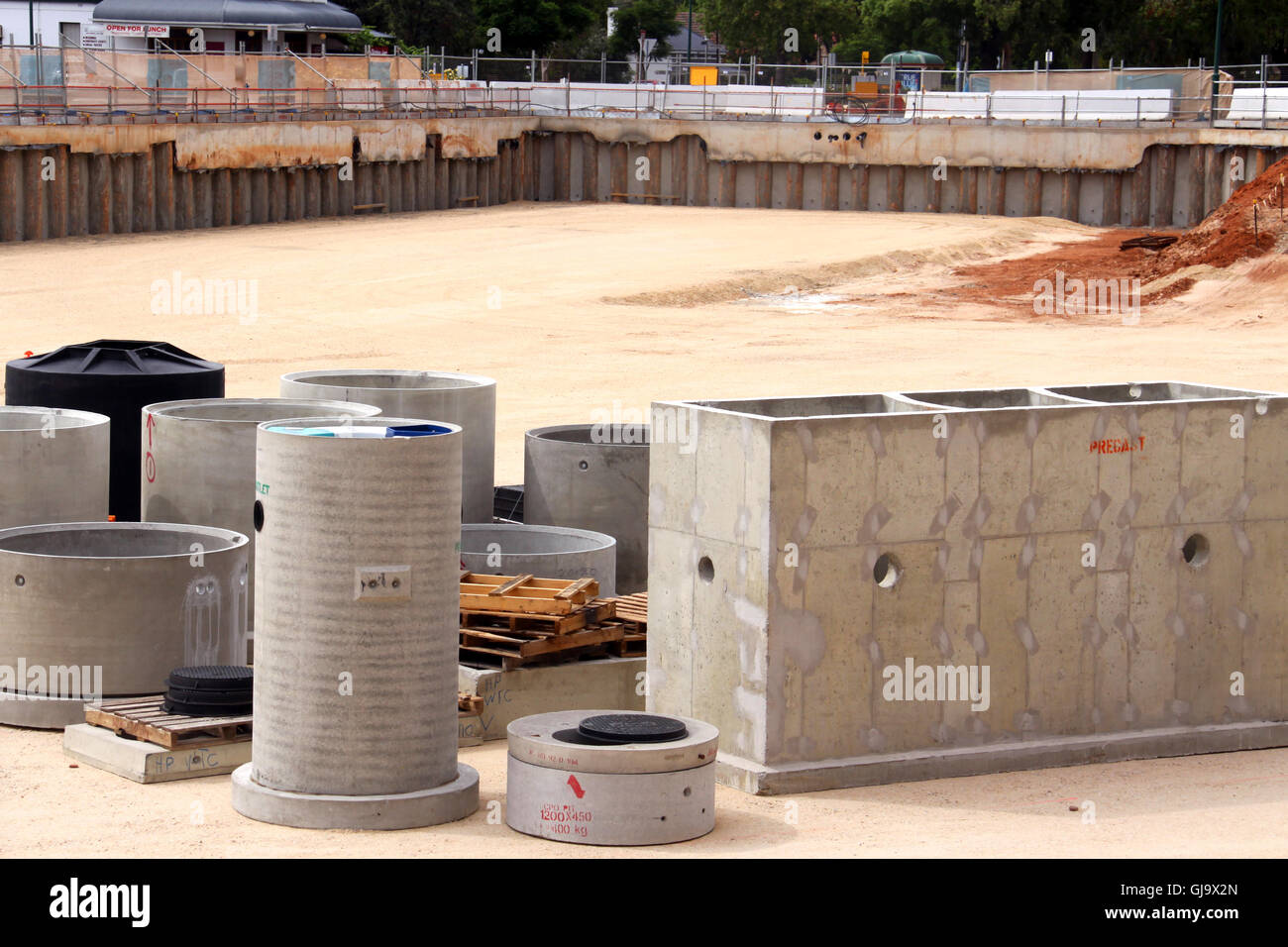 Precast Concrete in Construction Site Pit Stock Photo - Alamy