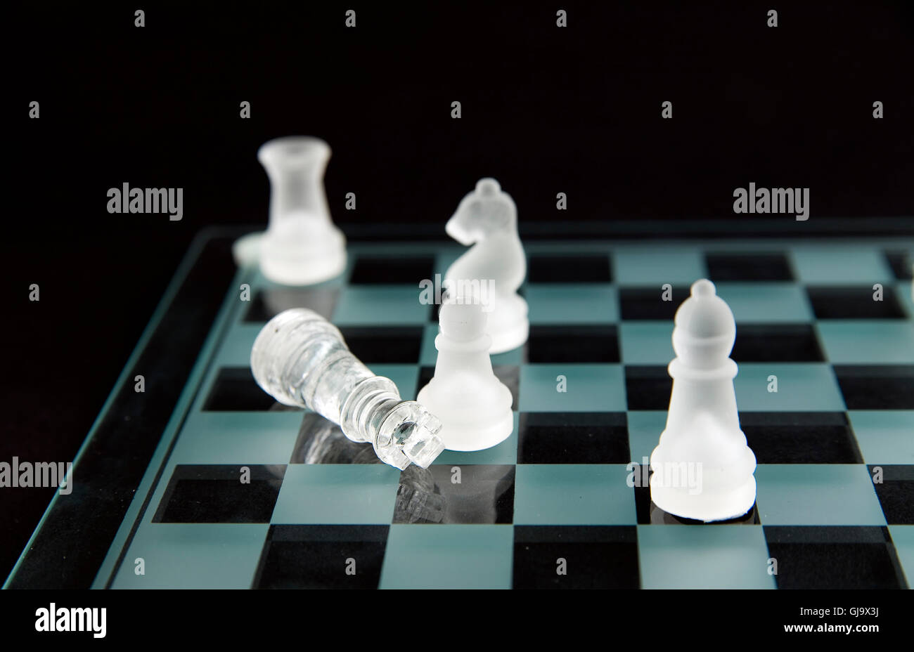 glass chess - checkmate Stock Photo - Alamy