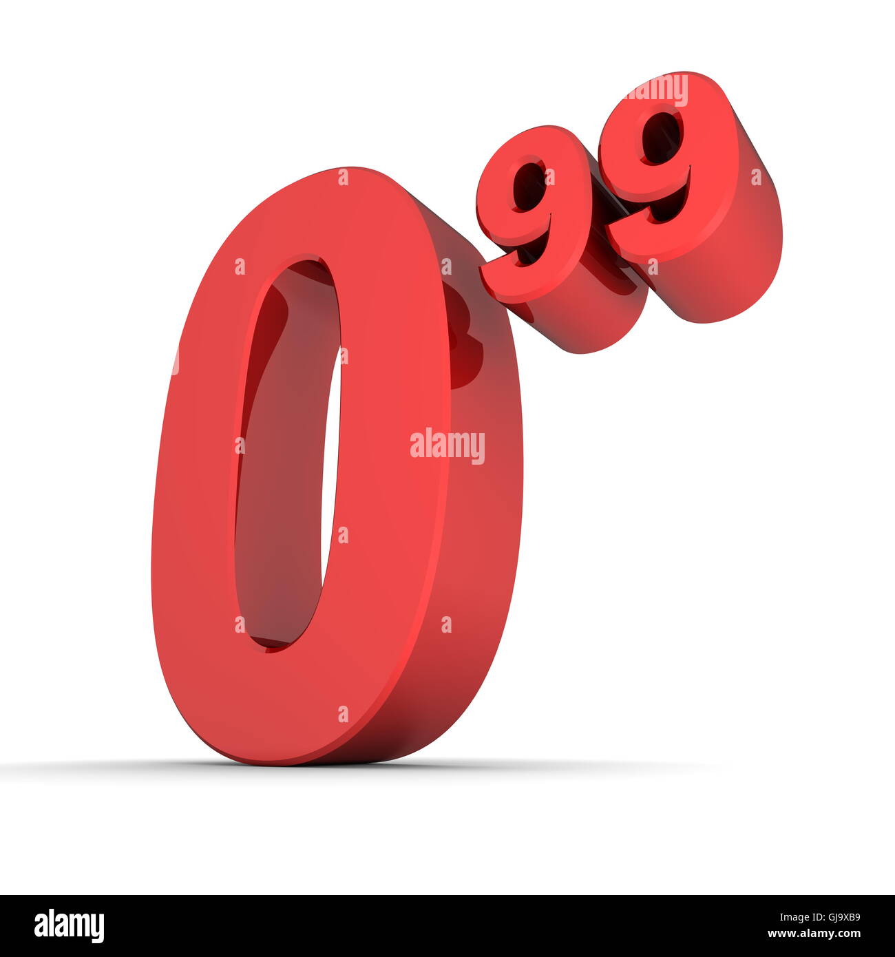Solid Price Tag Number 0.99 - Shiny Red Stock Photo - Alamy