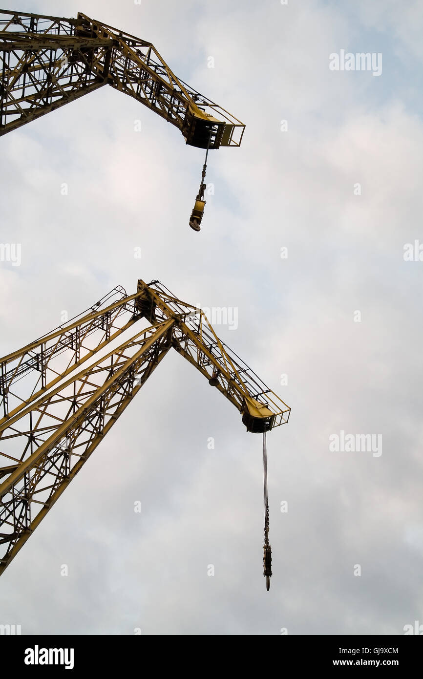 big cranes in the harbour Stock Photo - Alamy