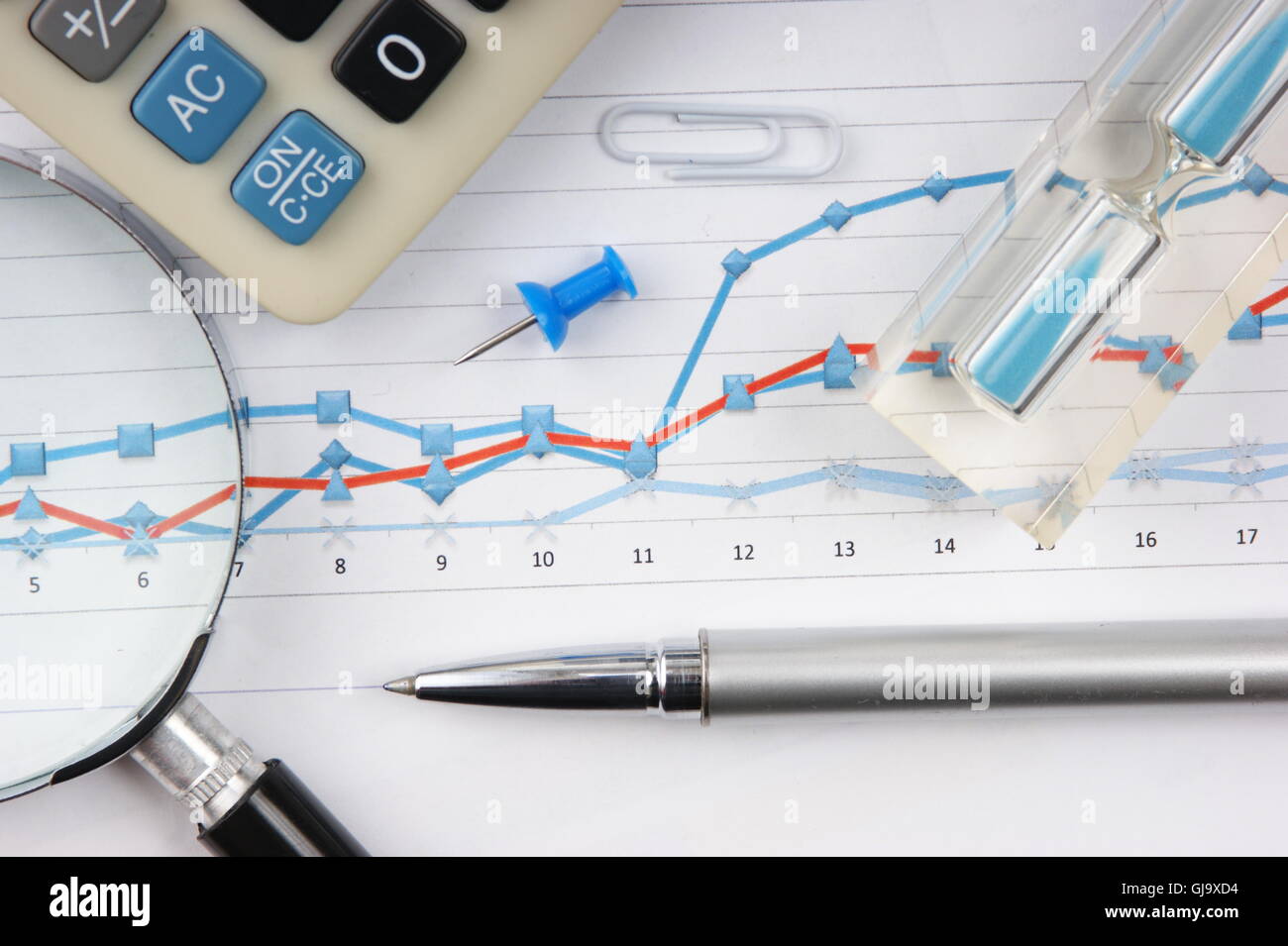 Graphs tables and documents Stock Photo - Alamy
