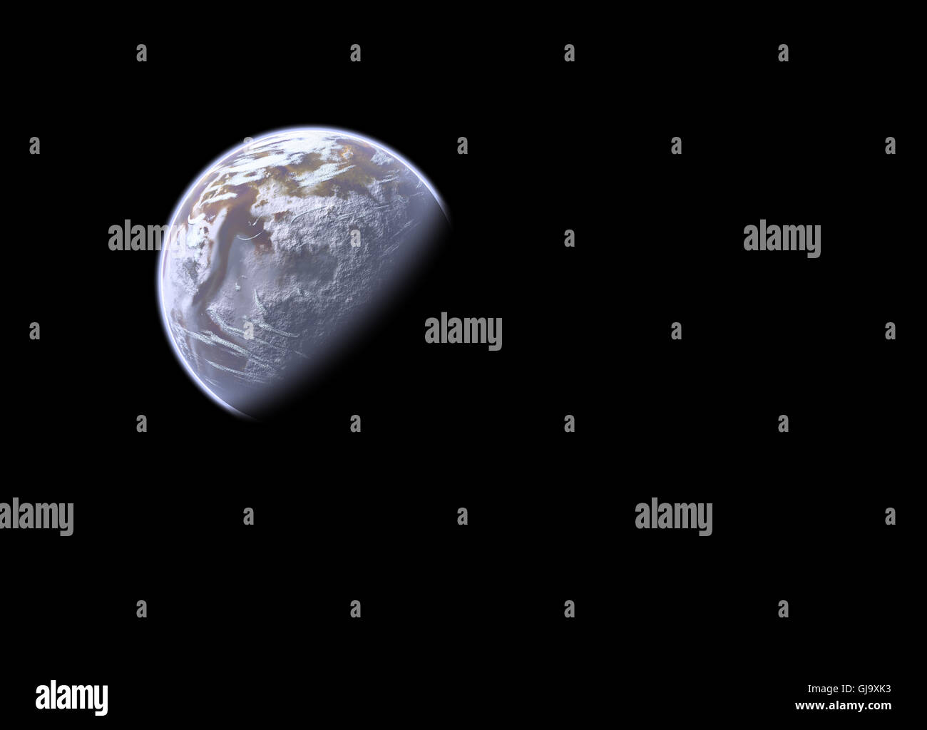 grey planet in space Stock Photo - Alamy