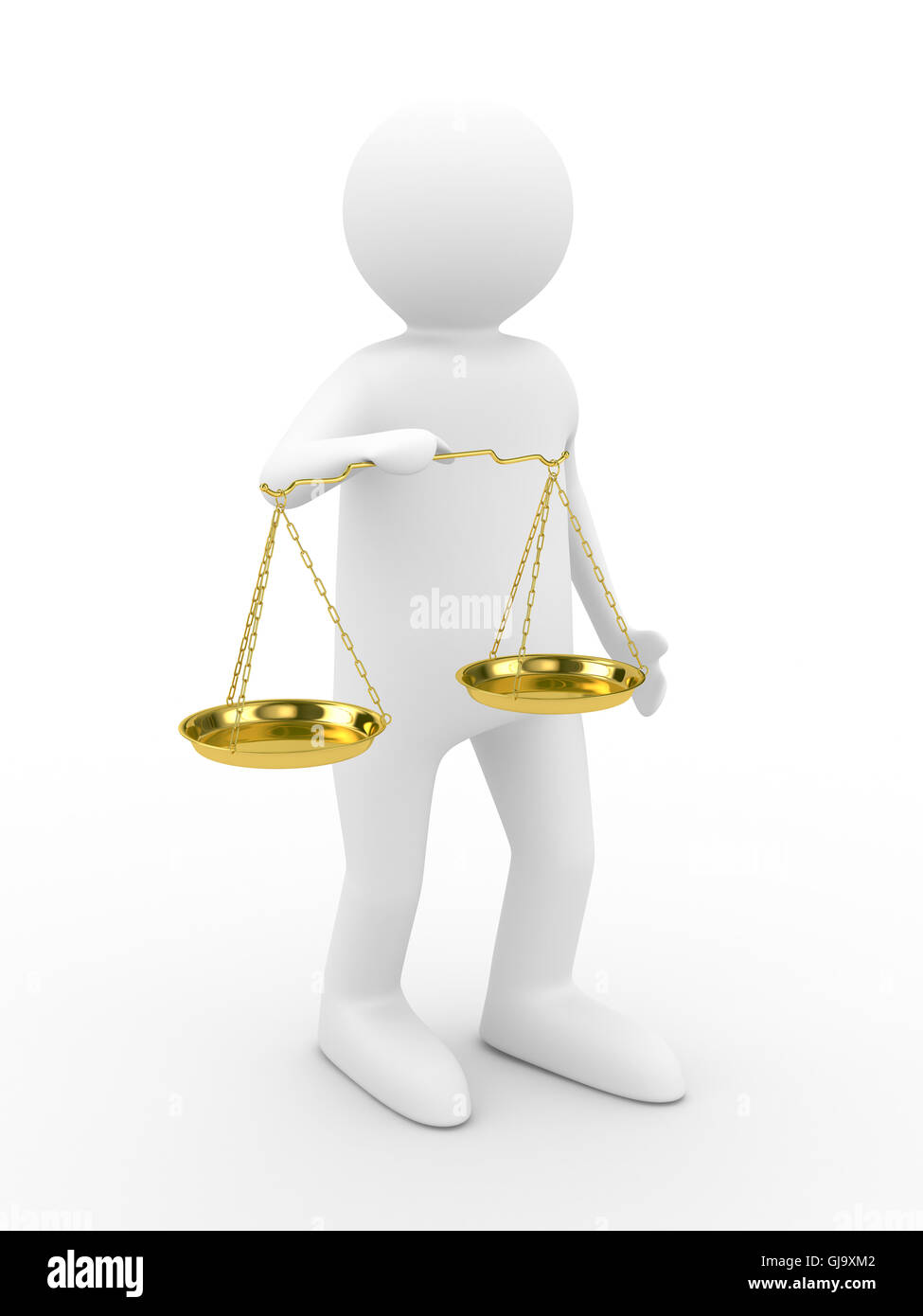 person with scales on white background. Isolated 3D image Stock Photo ...