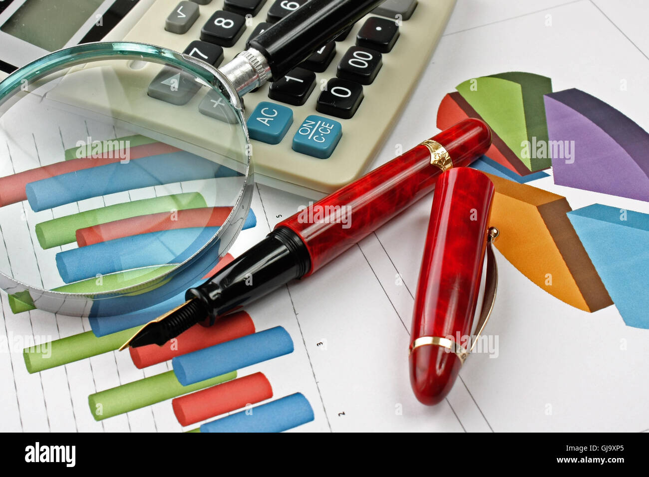 Graphs tables and documents Stock Photo - Alamy