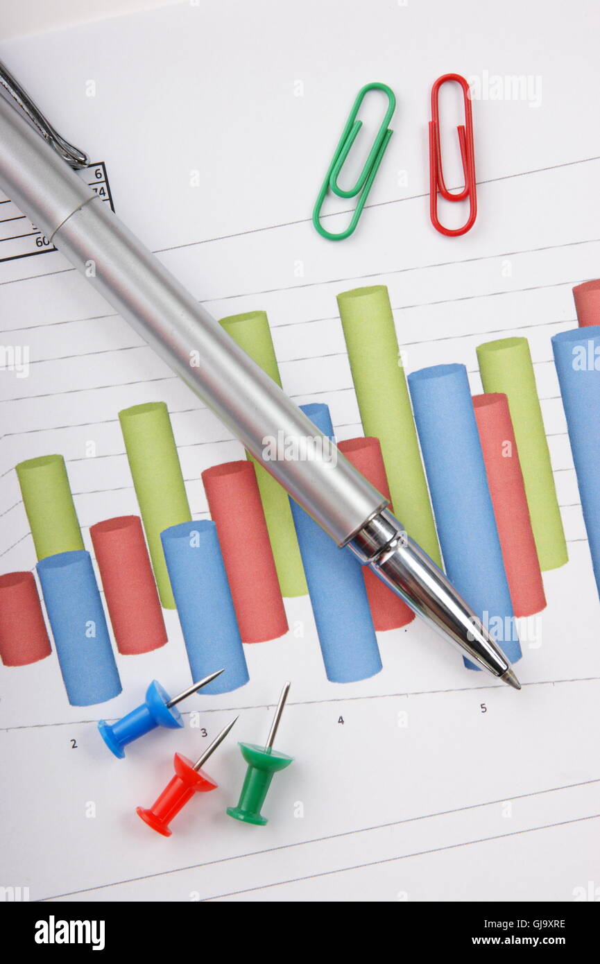 Graphs tables and documents Stock Photo - Alamy