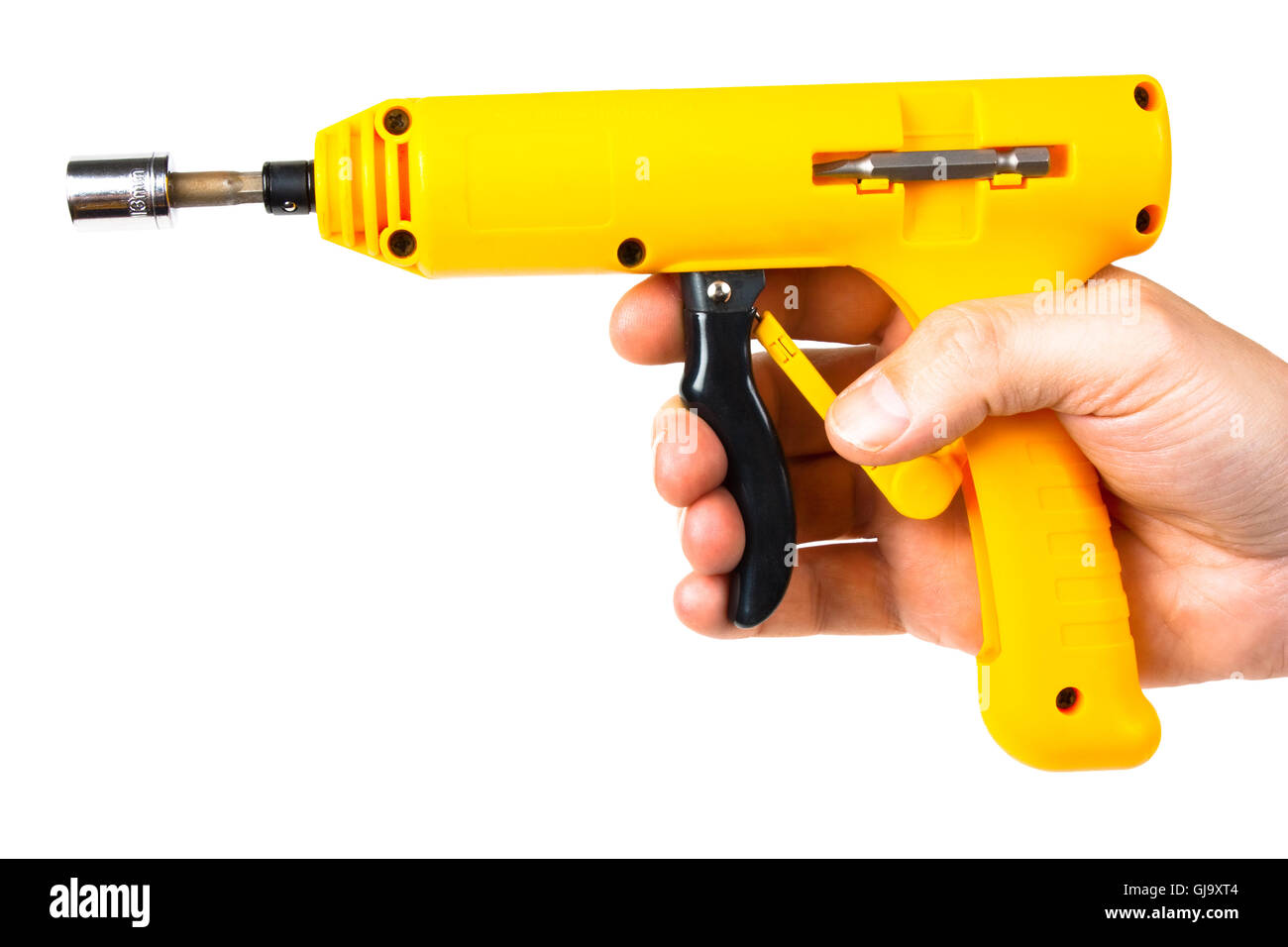 Wrench in hand Stock Photo - Alamy