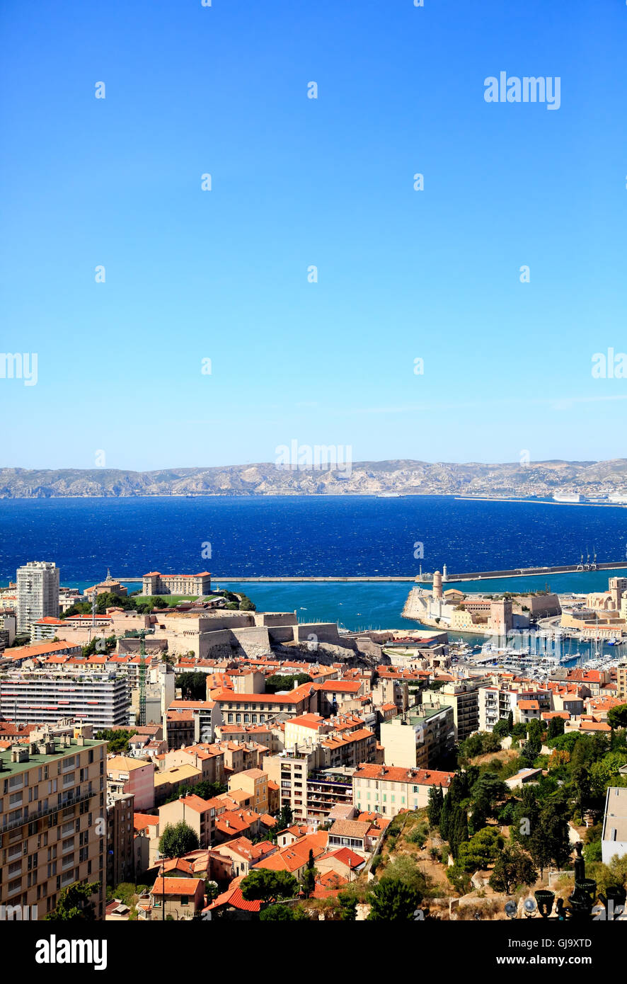 Aerial view of Marseille City Stock Photo - Alamy