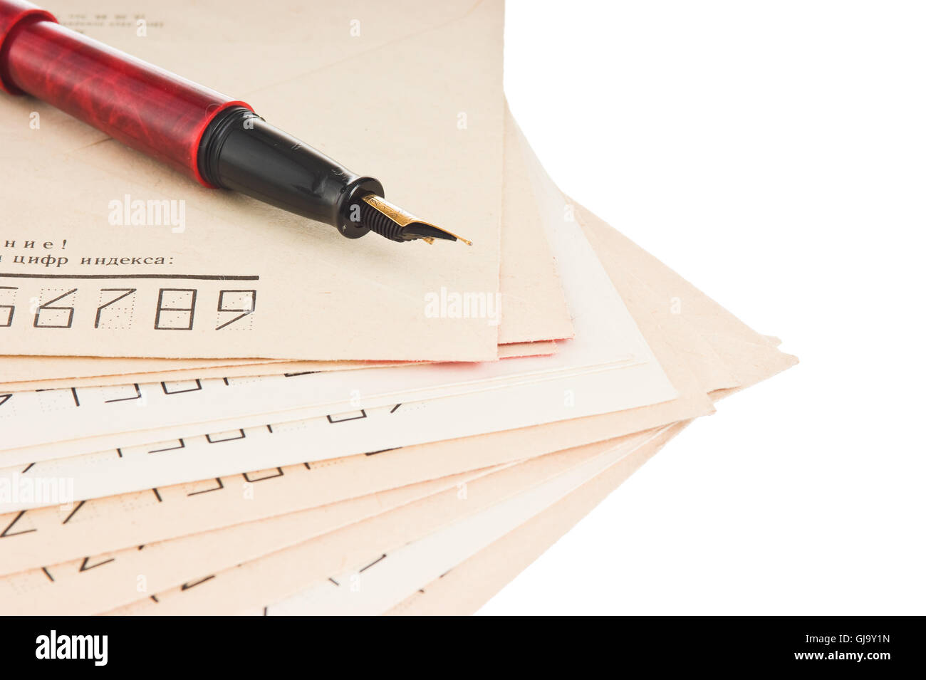 envelopes for letters and pen Stock Photo - Alamy