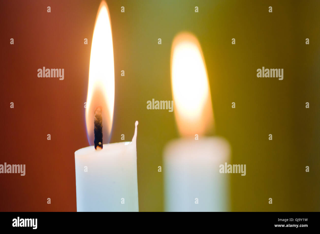 Two wedding candles (macro Stock Photo - Alamy