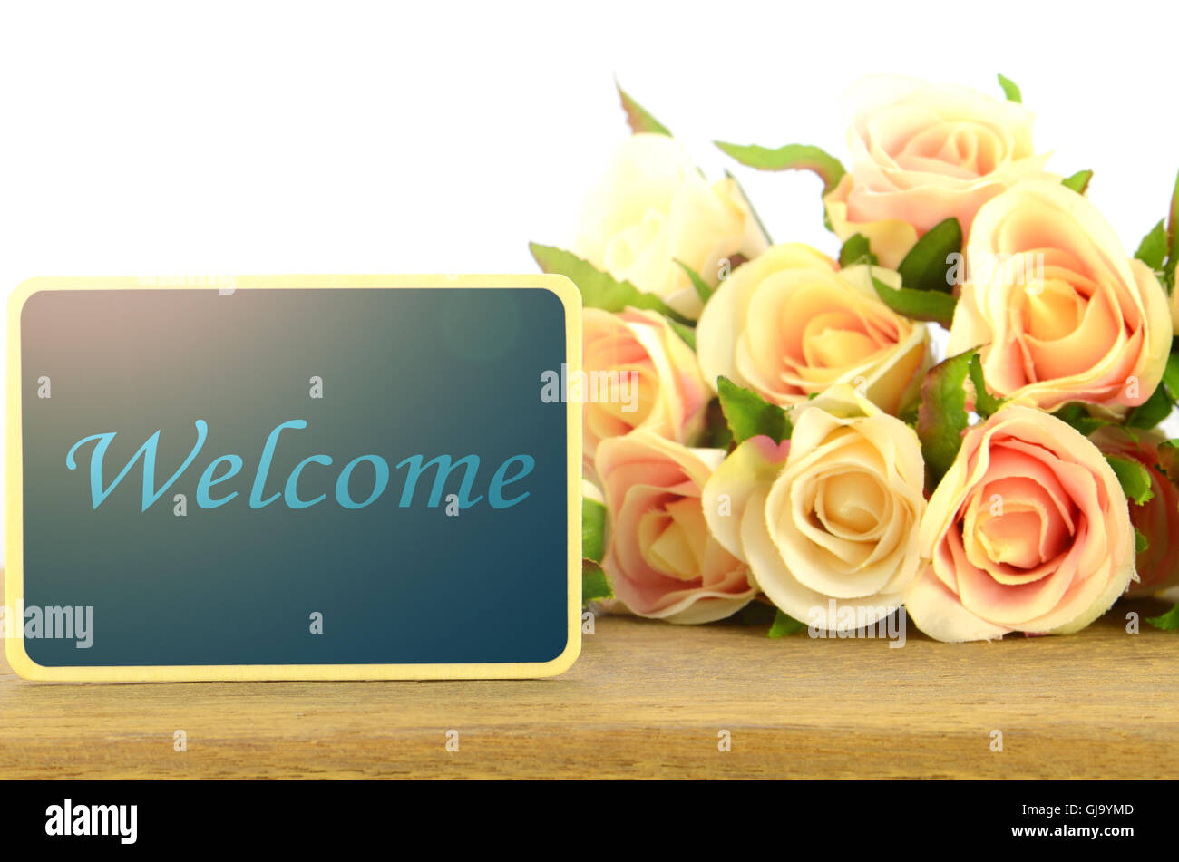 Welcome card with roses hi-res stock photography and images - Alamy