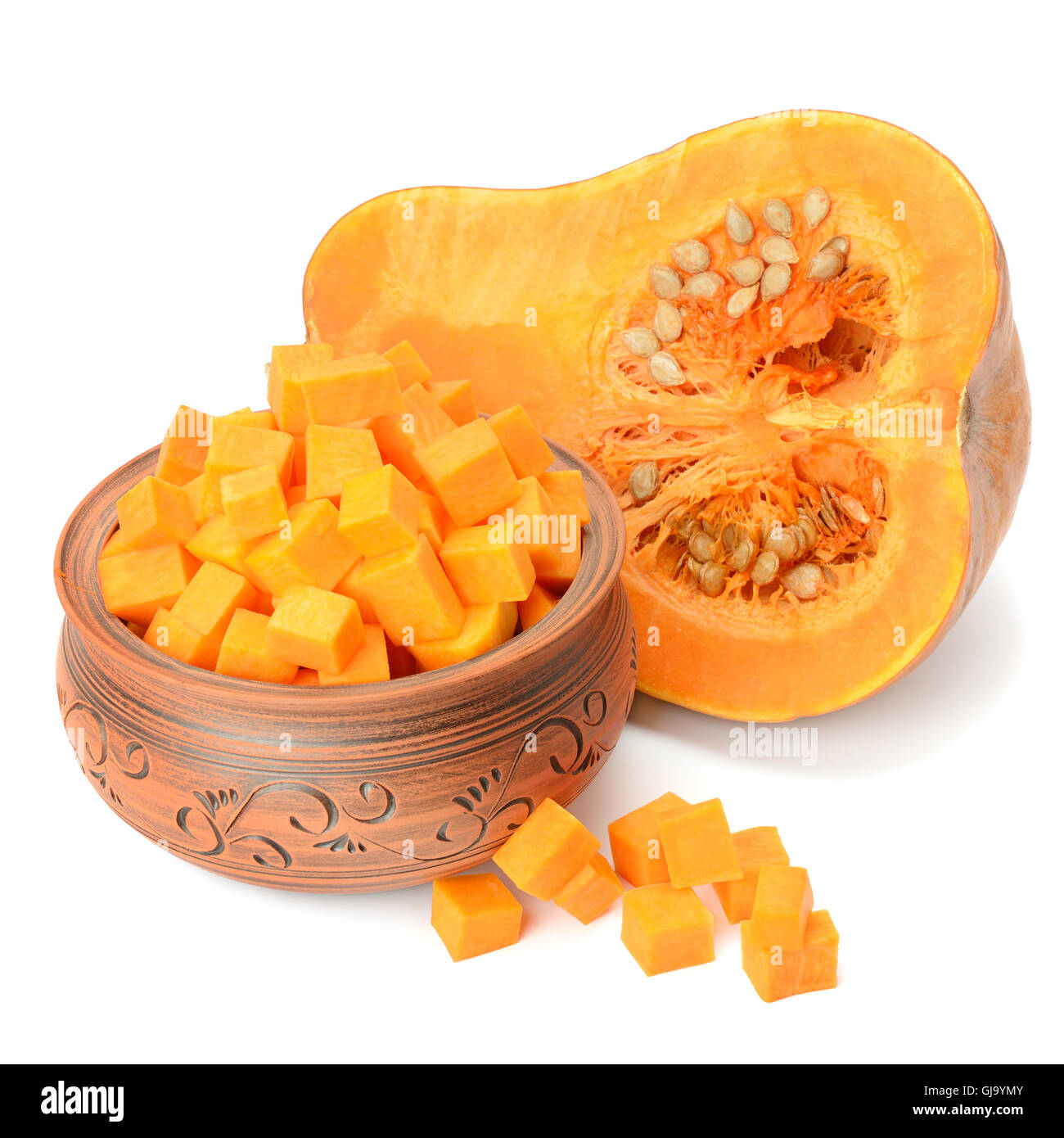 Half pumpkin on colorful hi-res stock photography and images - Alamy