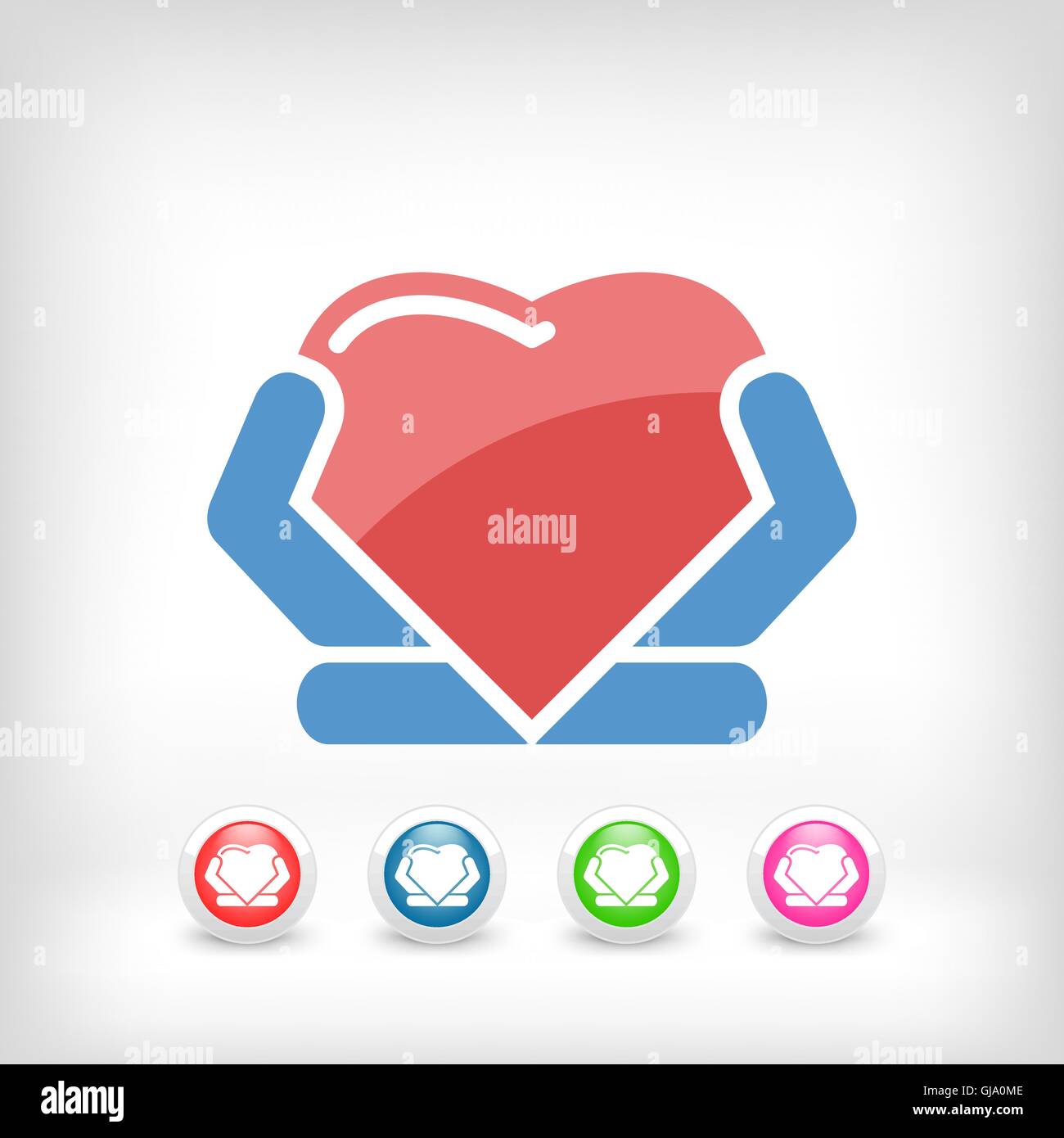 Heart hold in hand Stock Vector Images - Alamy