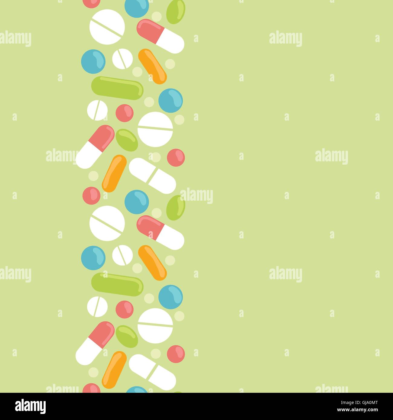 Pills vertical seamless pattern background border Stock Vector Image ...