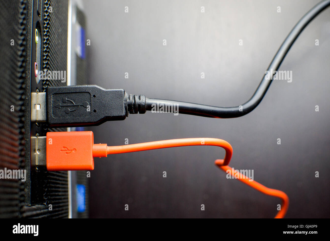 orange and black on tower PC Stock Photo - Alamy