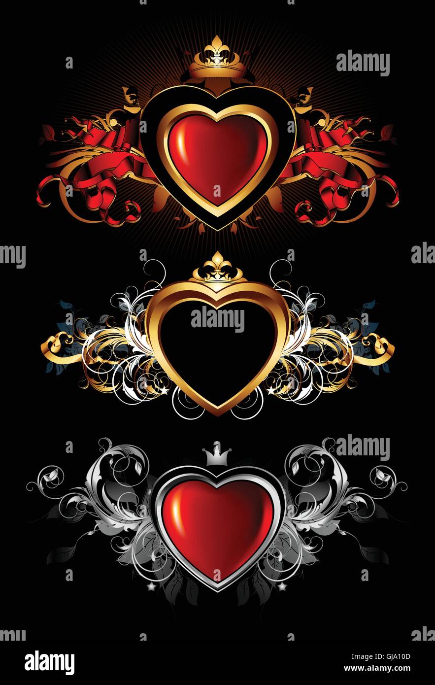 set of hearts Stock Vector Image & Art - Alamy