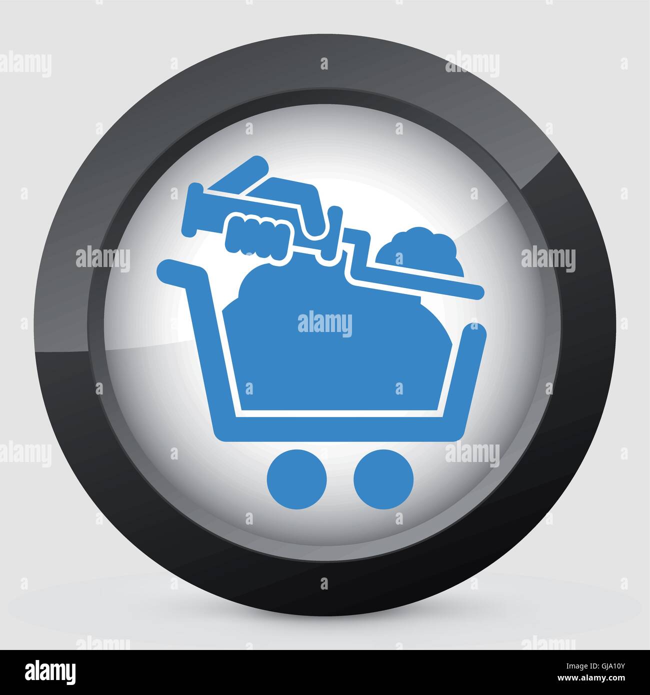Mixing cement in wheelbarrow Stock Vector Images - Alamy