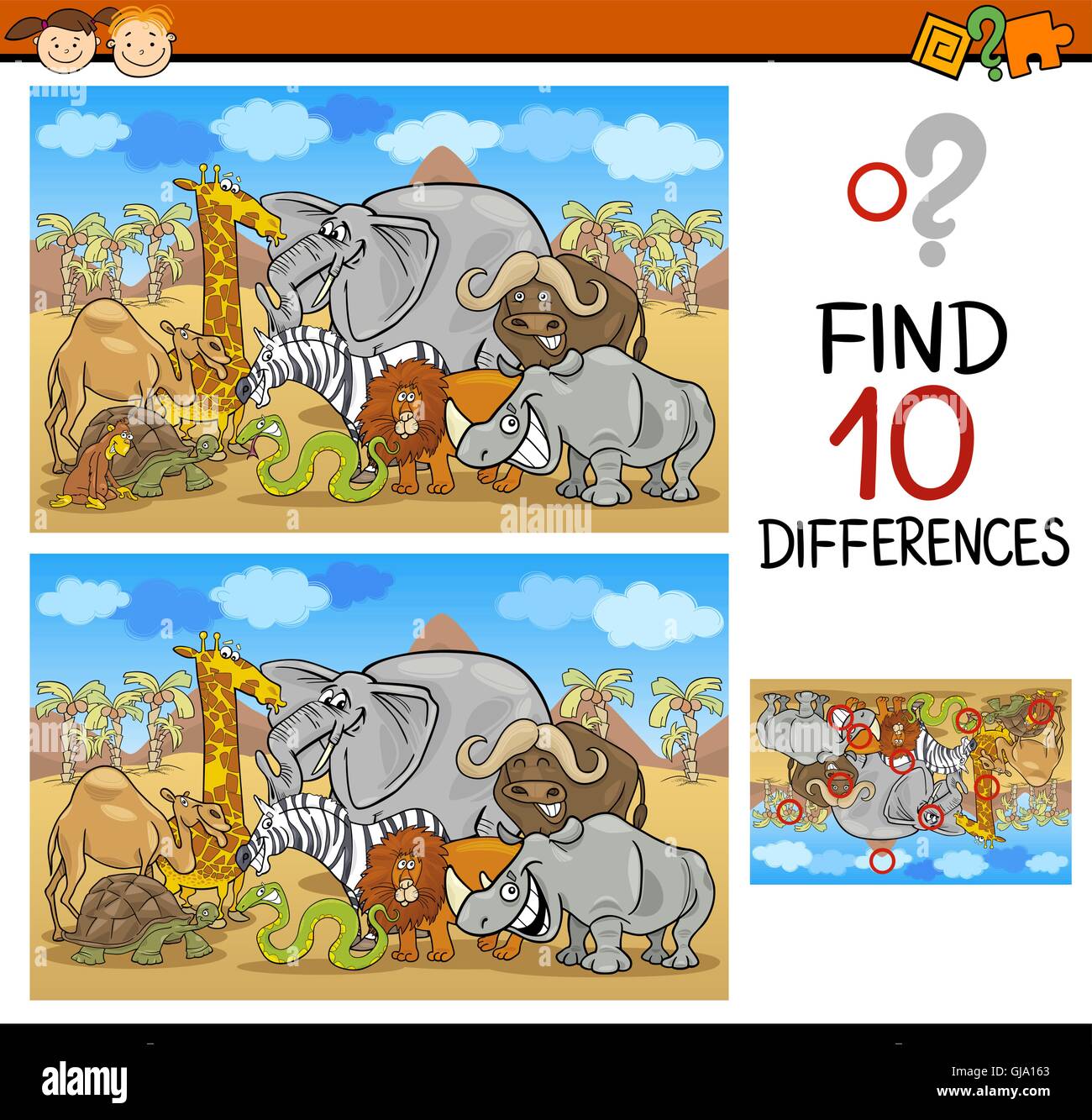 finding differences game cartoon Stock Vector Image & Art - Alamy