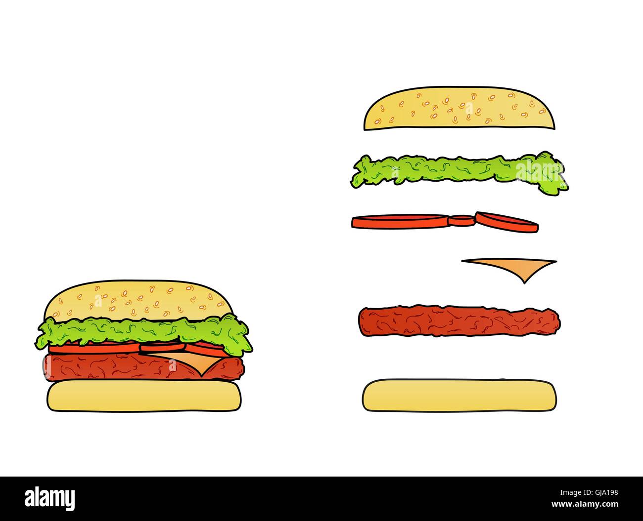 Split meat Stock Vector Images - Alamy