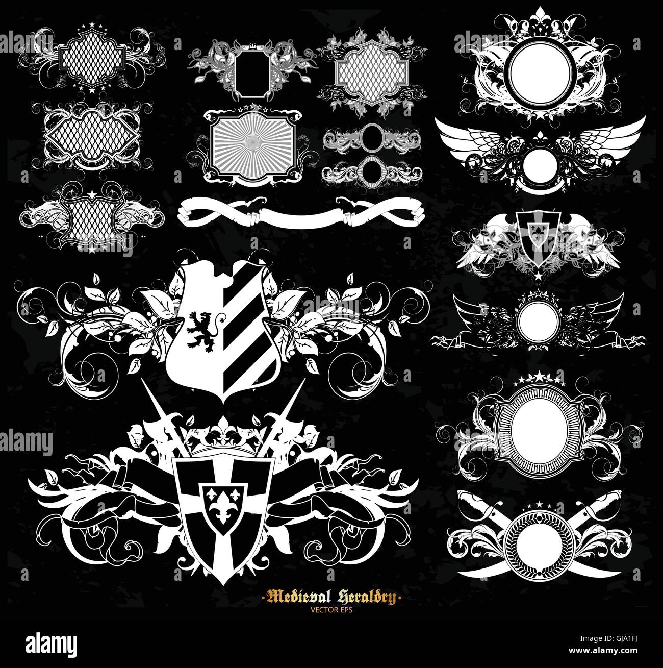 set of medieval heraldry Stock Vector Image & Art - Alamy