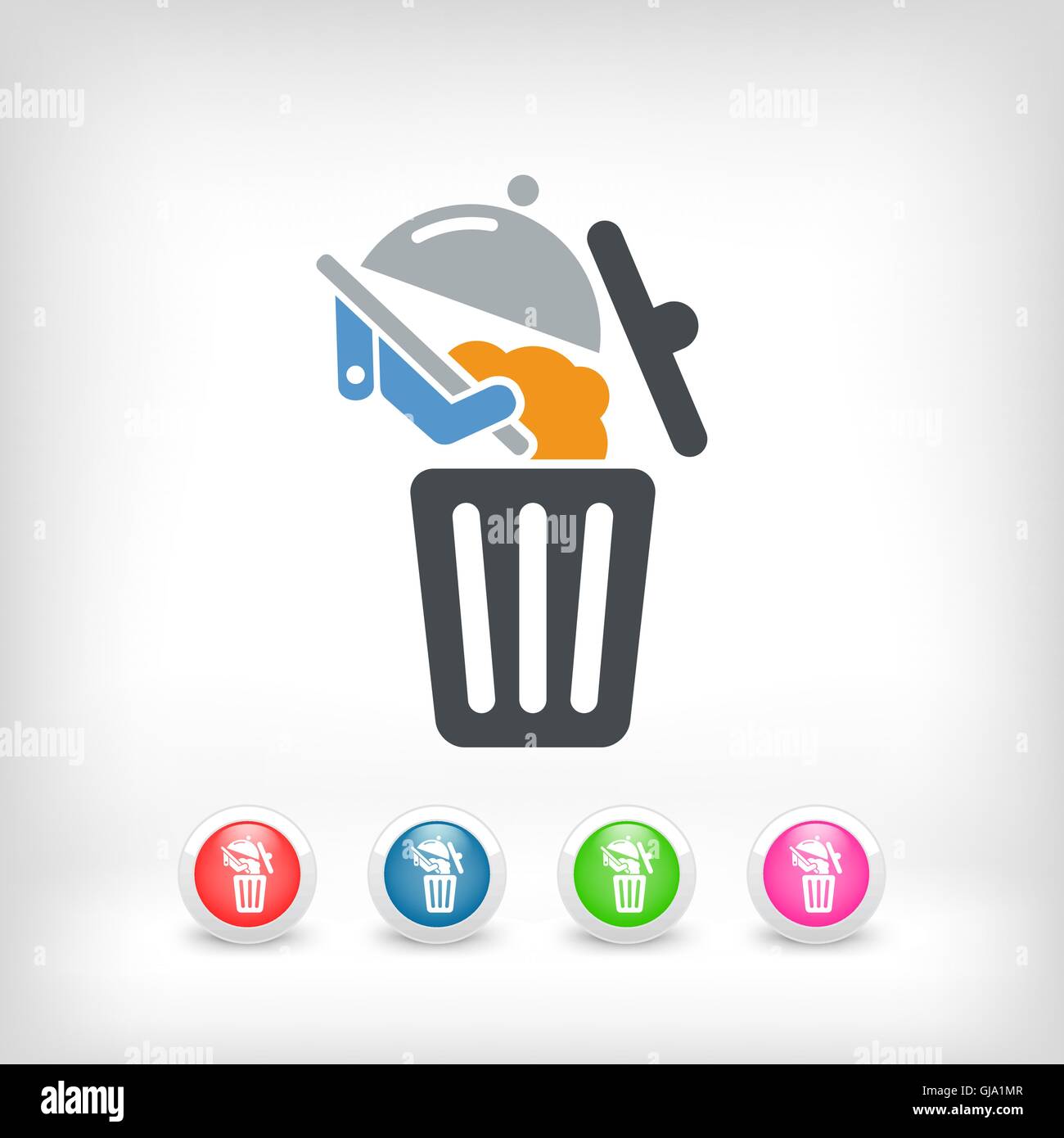 Food waste bin restaurant Stock Vector Images - Alamy