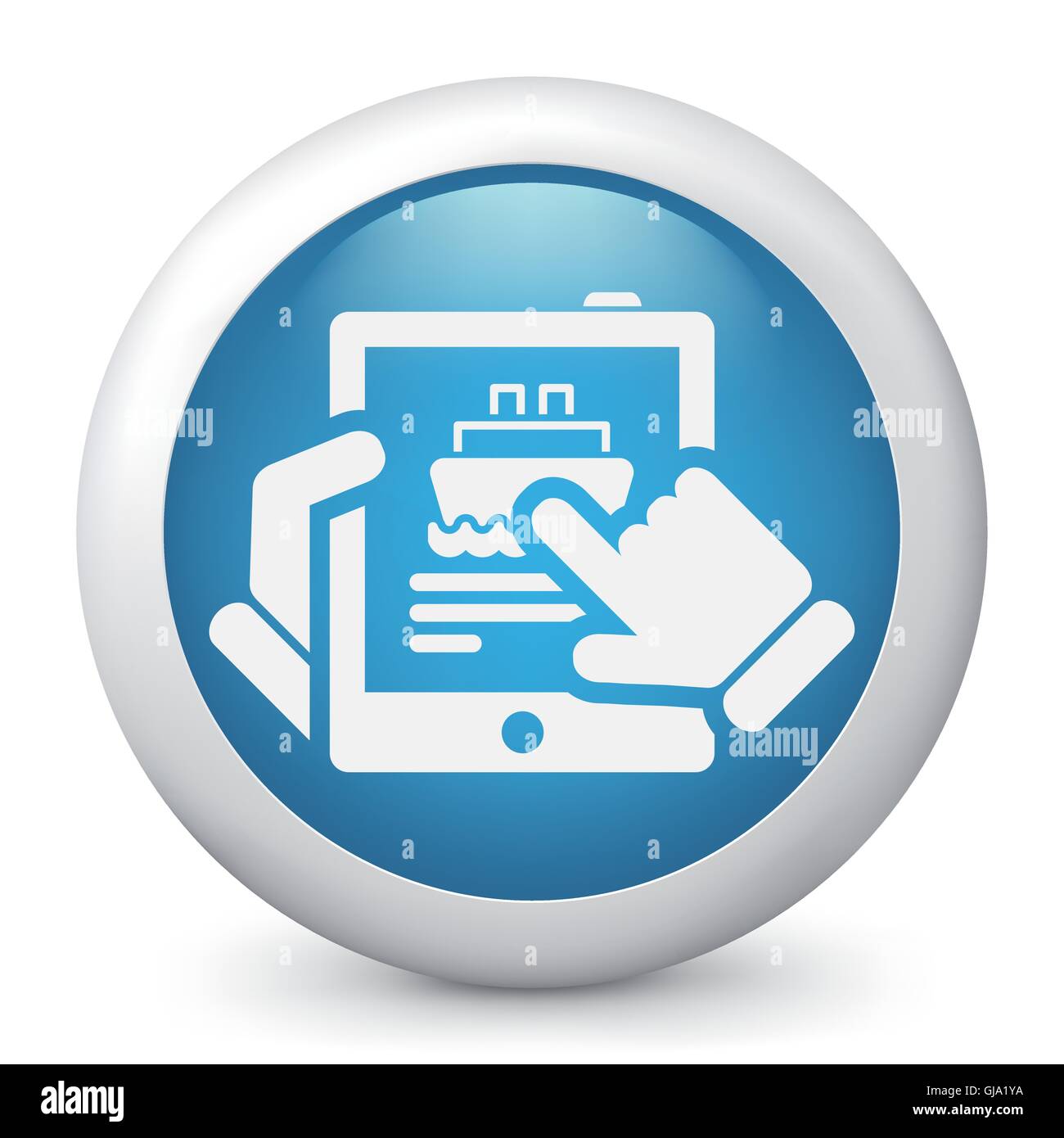 Navy tablet booking icon hi-res stock photography and images - Alamy