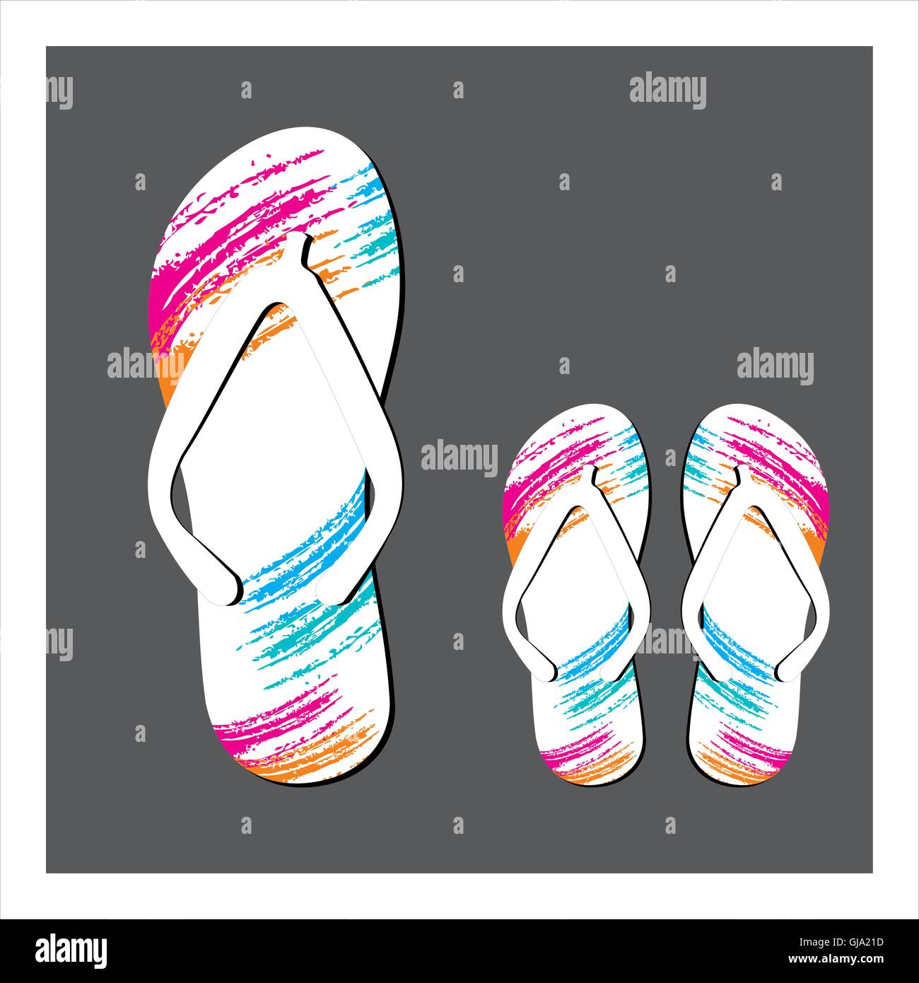Colorful flip flops set Stock Vector Image & Art - Alamy
