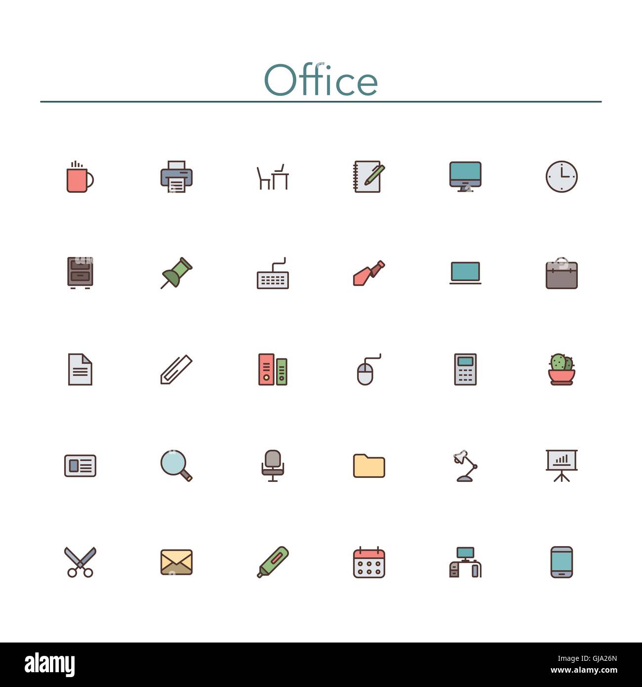 Office workplace stationery laptop Cut Out Stock Images & Pictures - Alamy