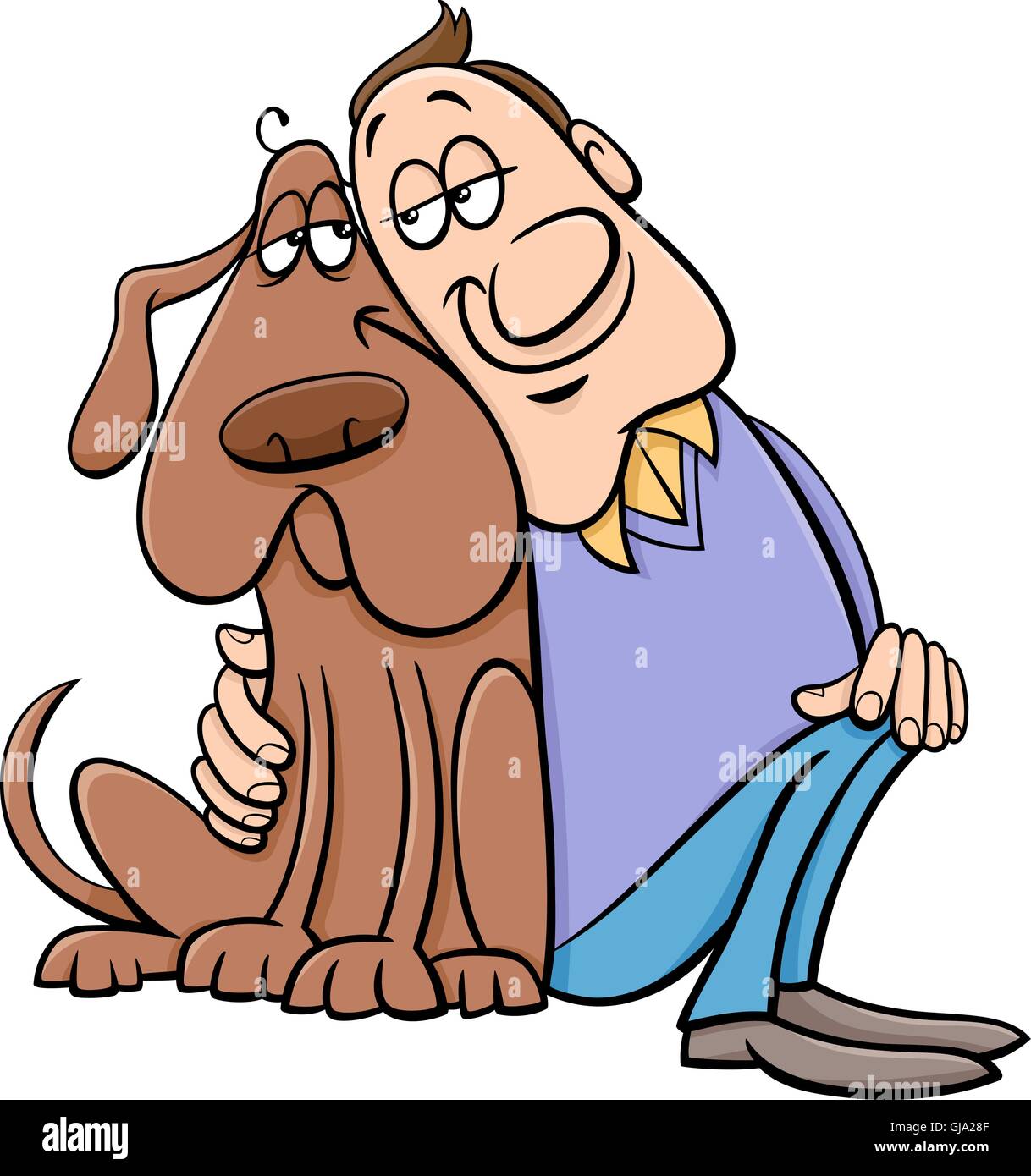 dog with owner cartoon illustration Stock Vector Image & Art - Alamy