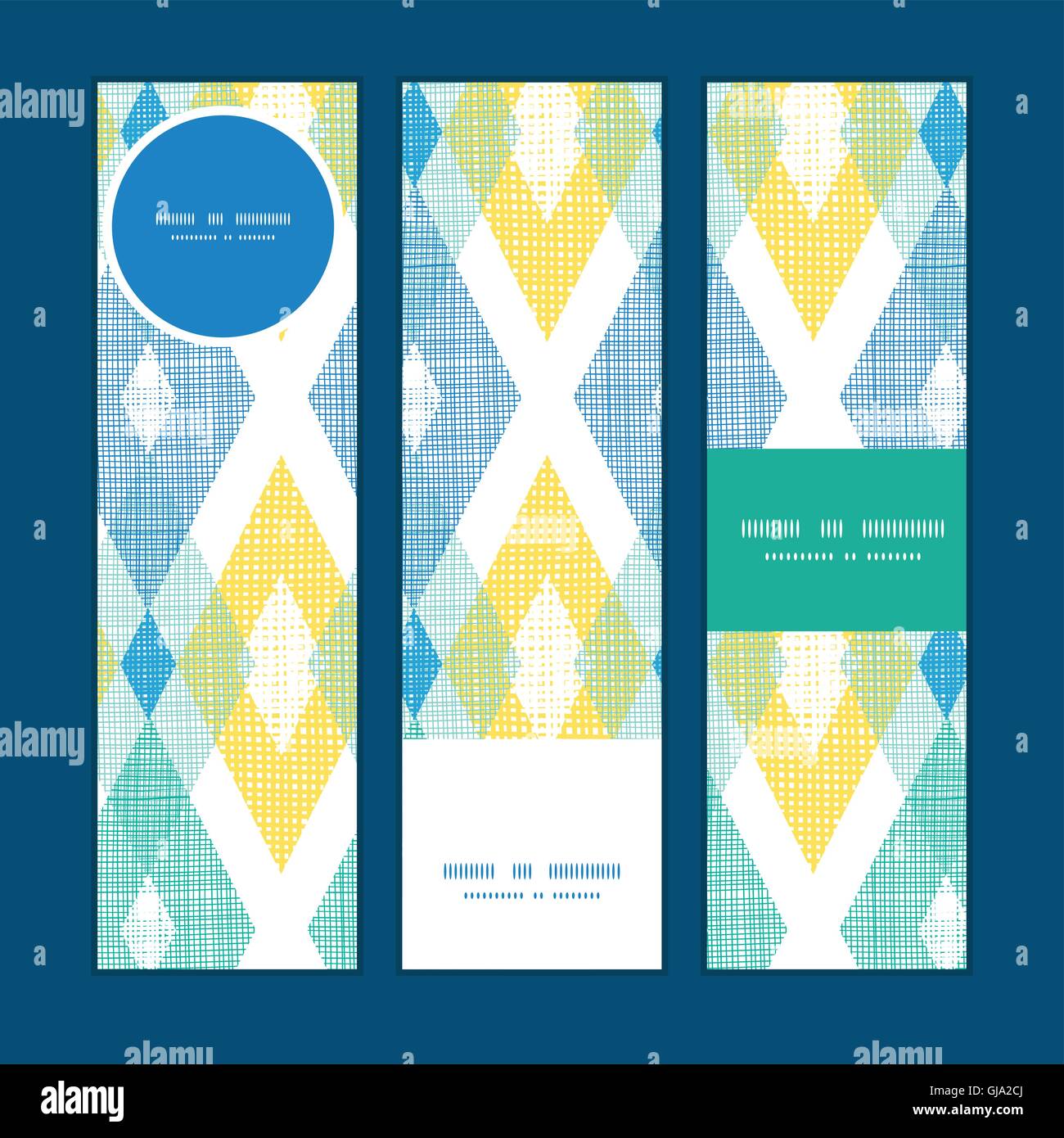 Vector colorful fabric ikat diamond vertical banners set pattern background Stock Vector Image ...