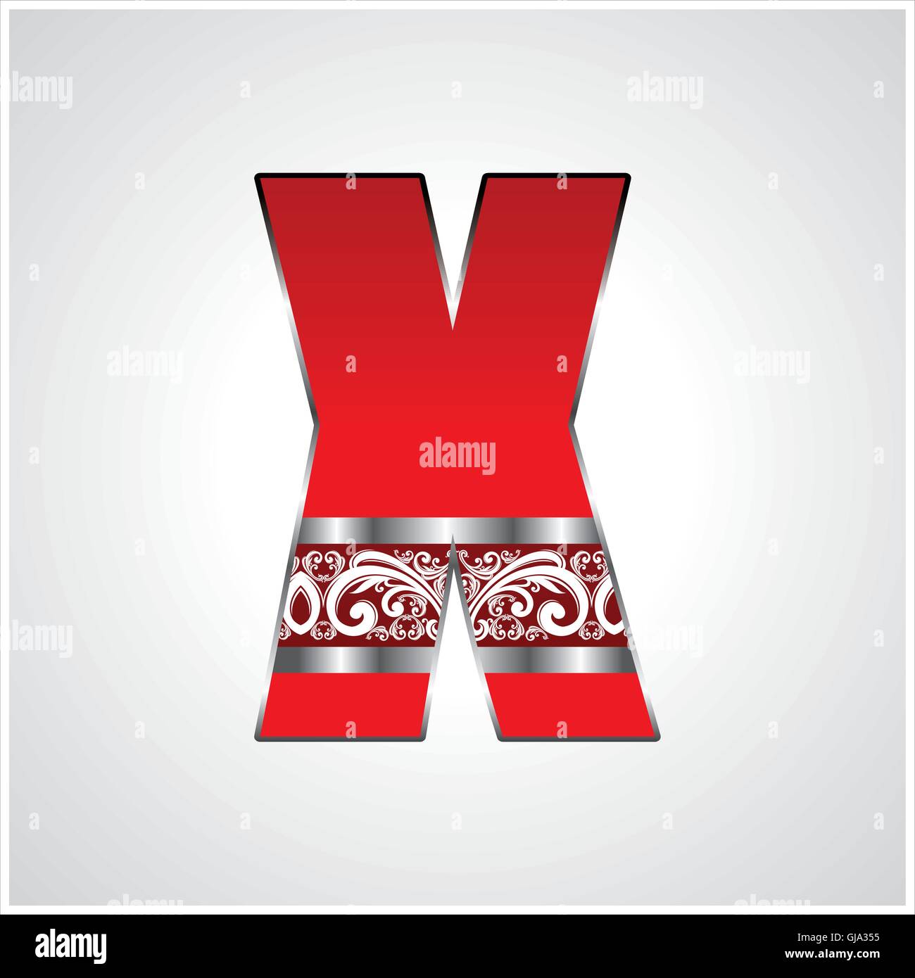 Red Silver Decorative Alphabet Stock Vector Image & Art - Alamy