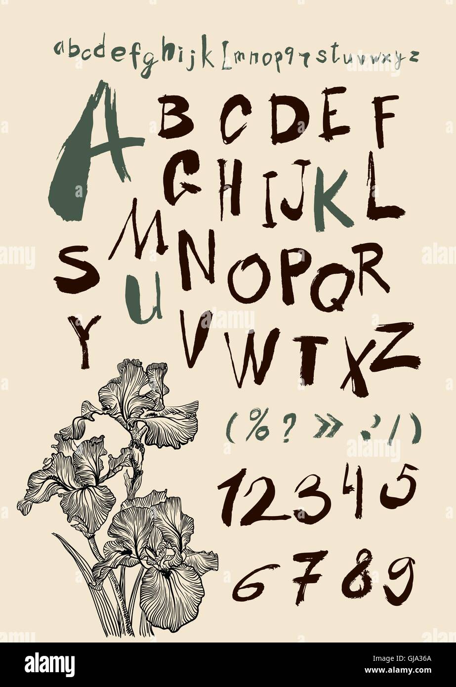 Hand drawn numbers in Stock Vector Images - Alamy