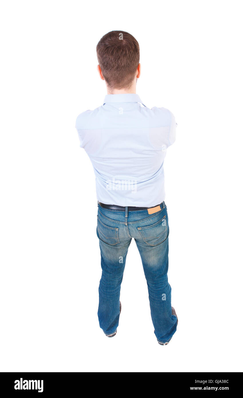 back view of Business man looks Stock Photo - Alamy