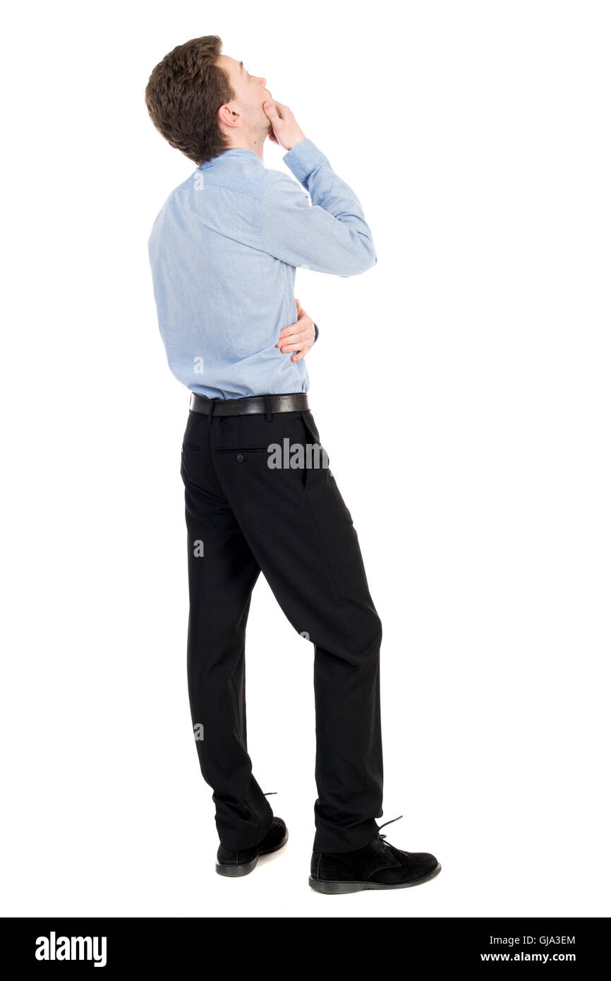 back view of standing business man Stock Photo - Alamy