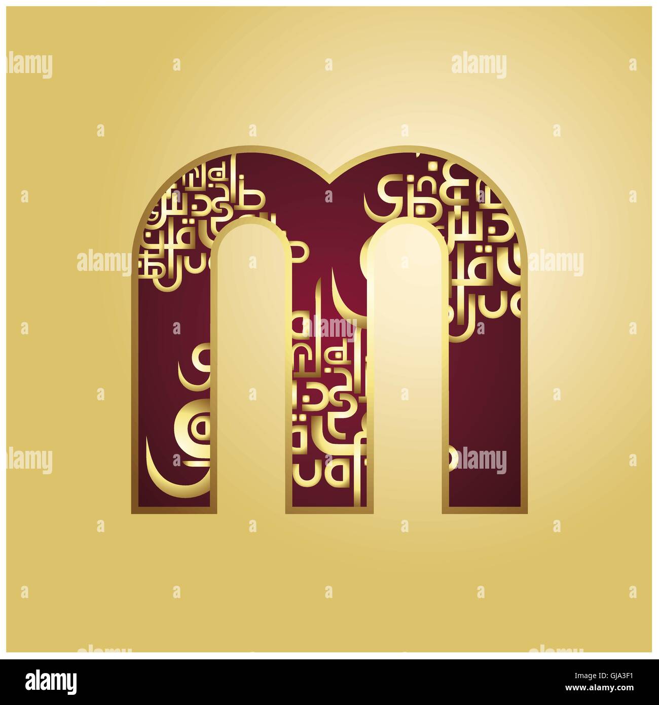 Golden arabic alphabet Stock Vector Images - Alamy