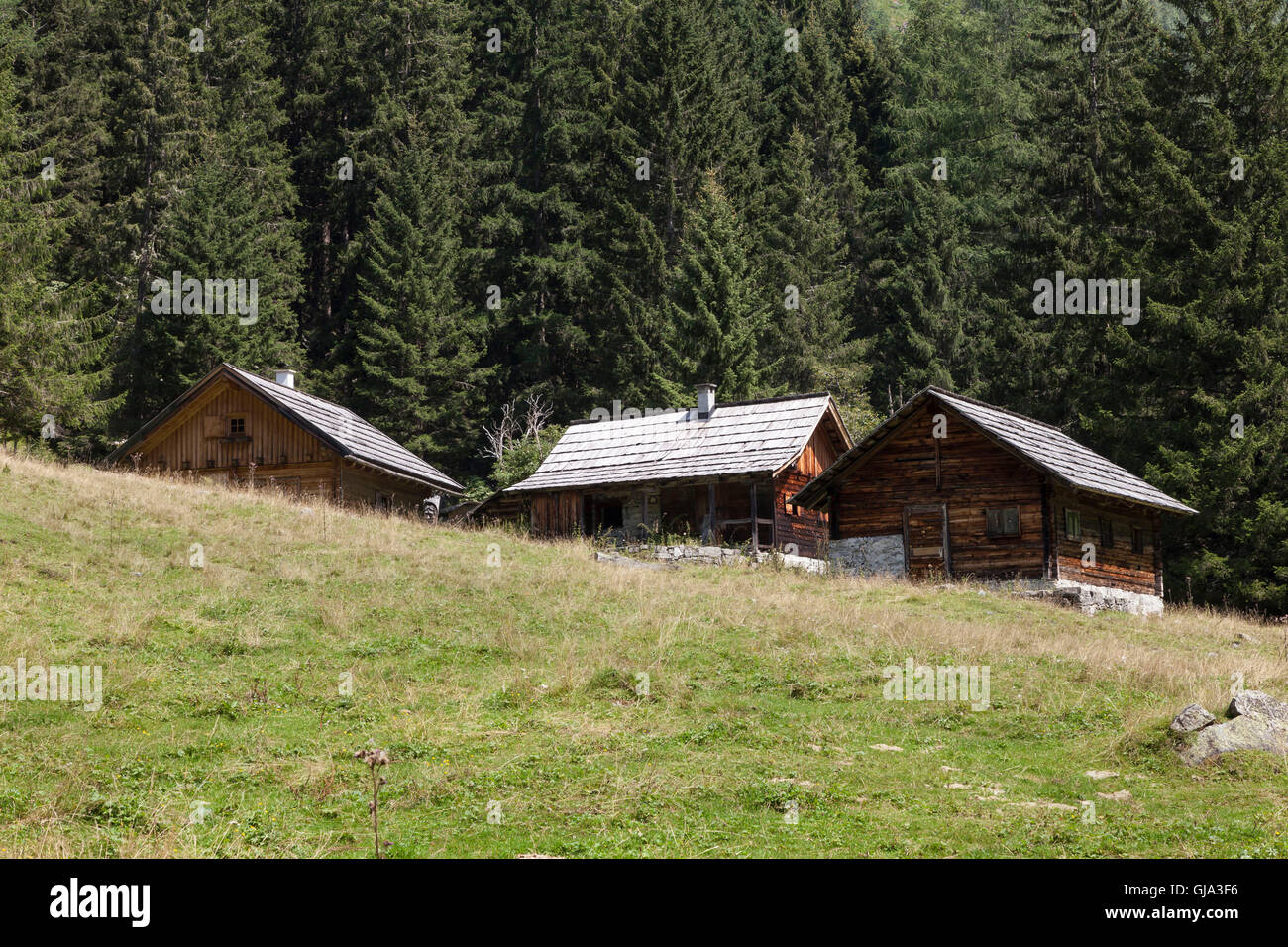 Alpine huts in Carinthia Stock Photo - Alamy