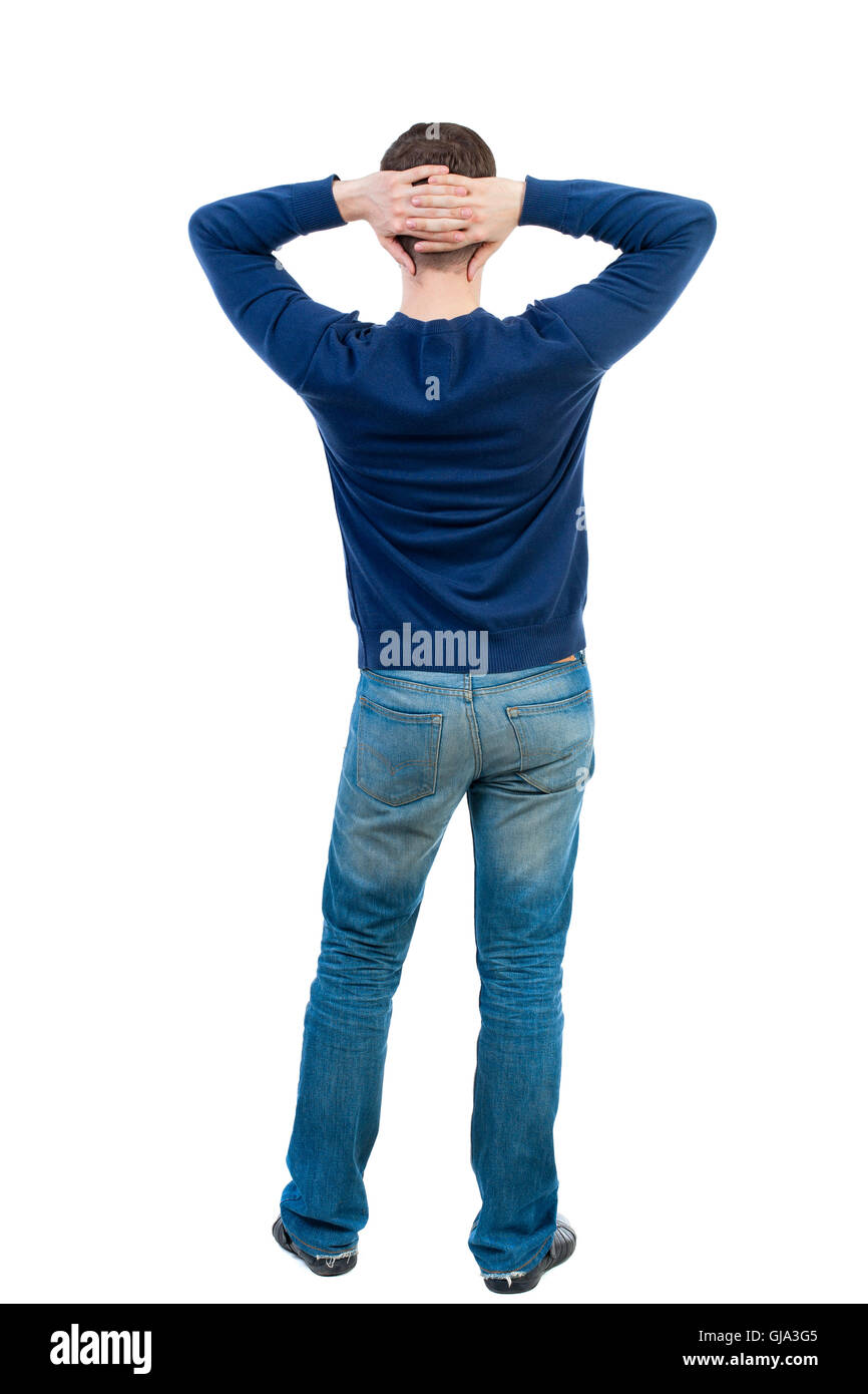 back view of Business man looks Stock Photo - Alamy