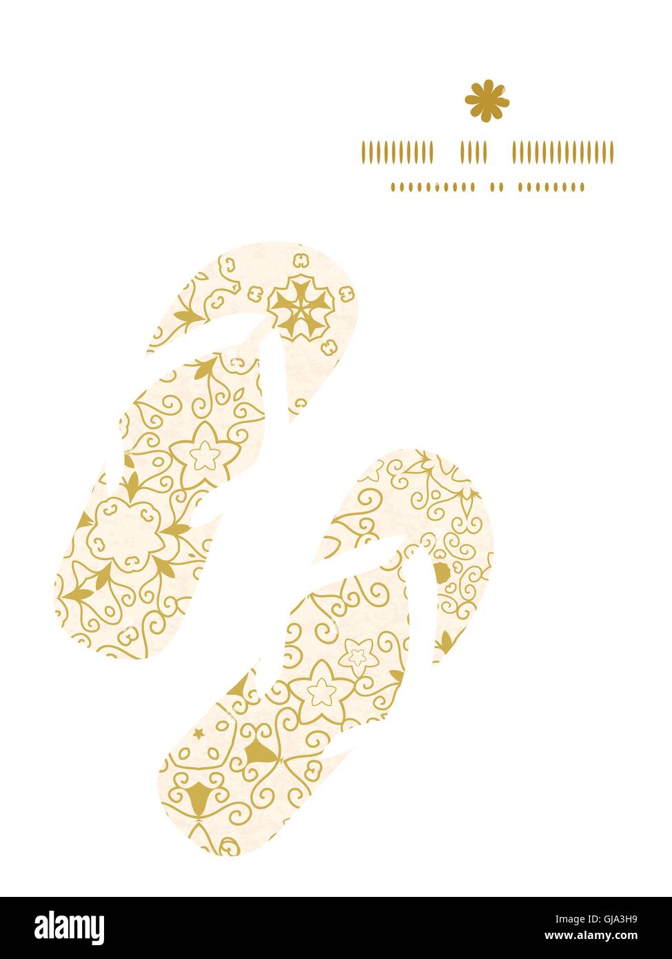 Vector abstract swirls old paper texture flip flops silhouettes pattern ...